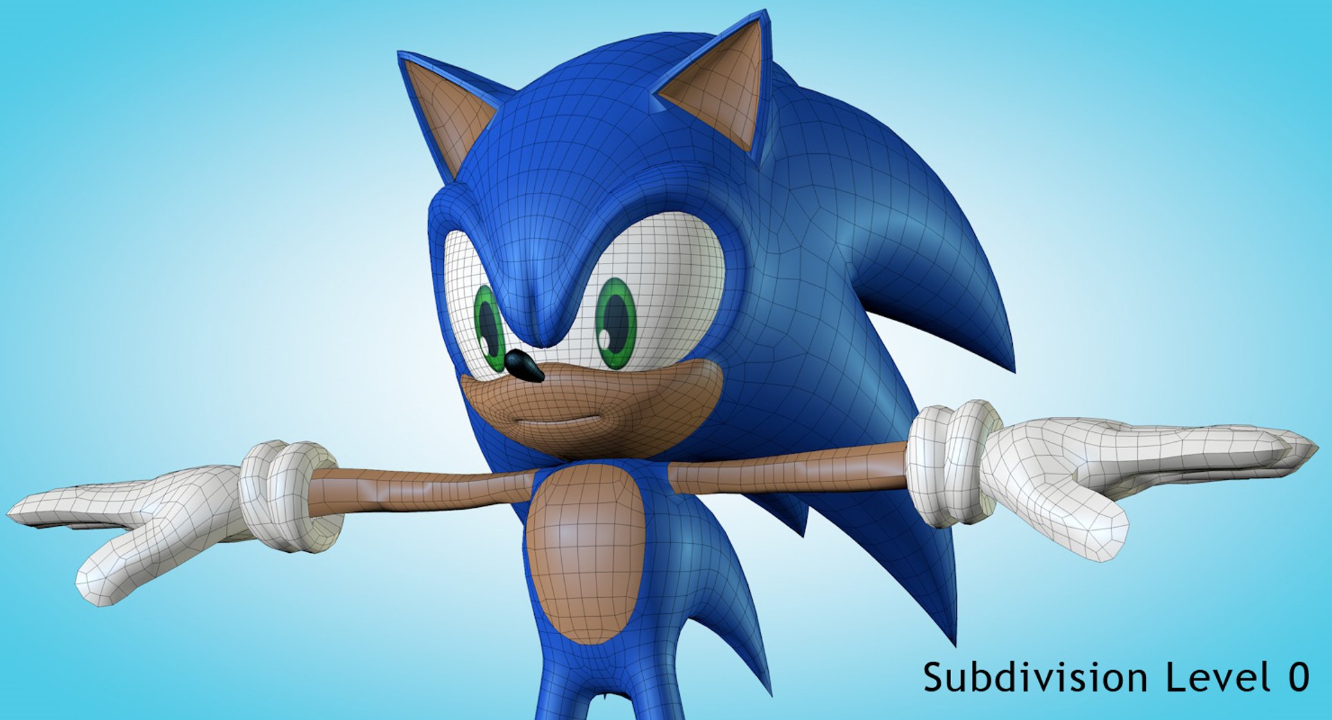 sonic rigged animation 3d model
