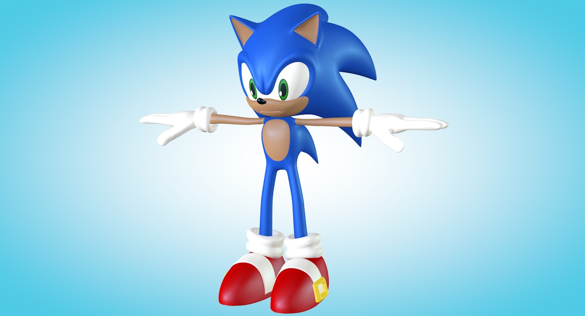 sonic rigged animation 3d model