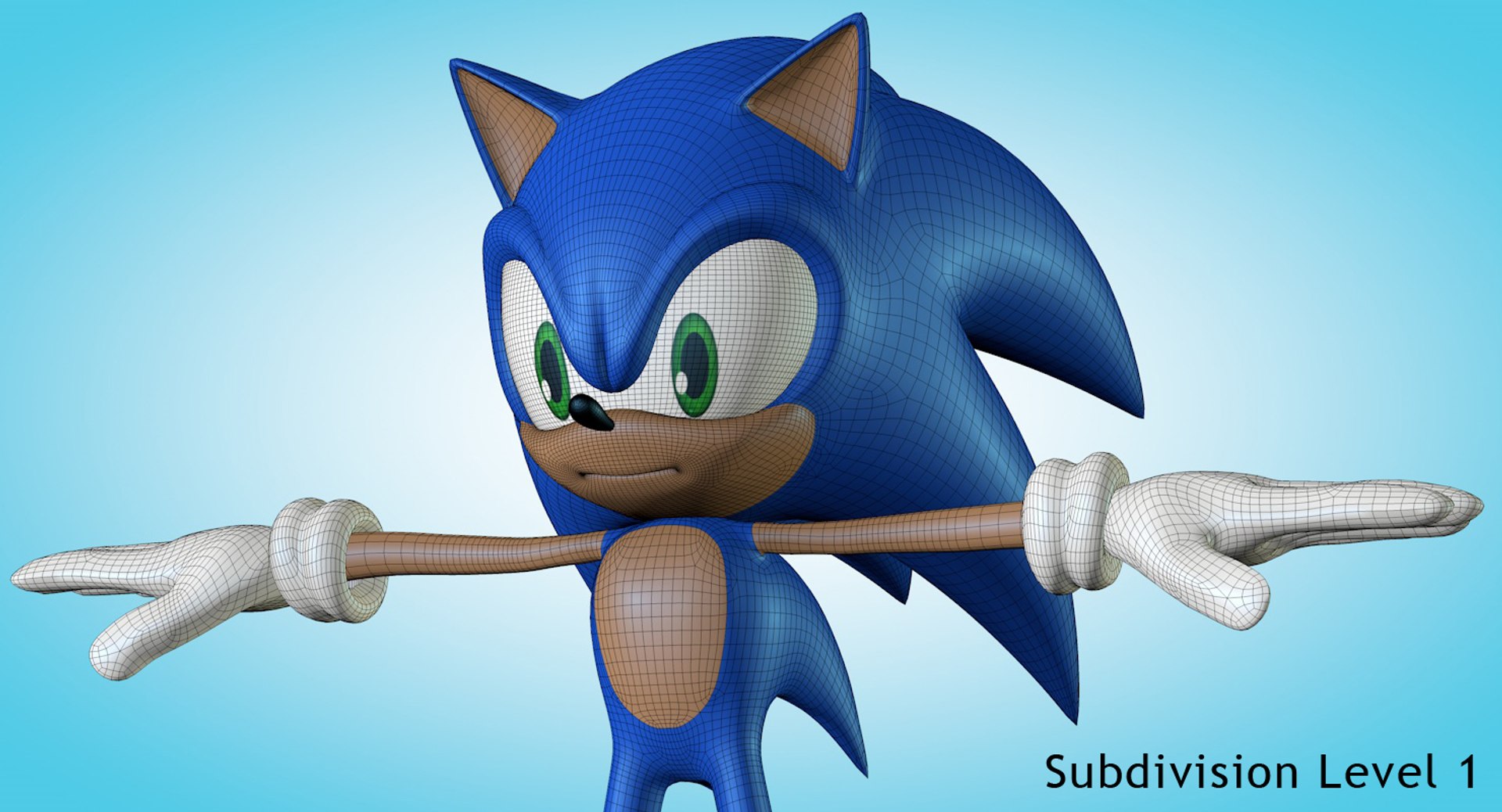 sonic rigged animation 3d model