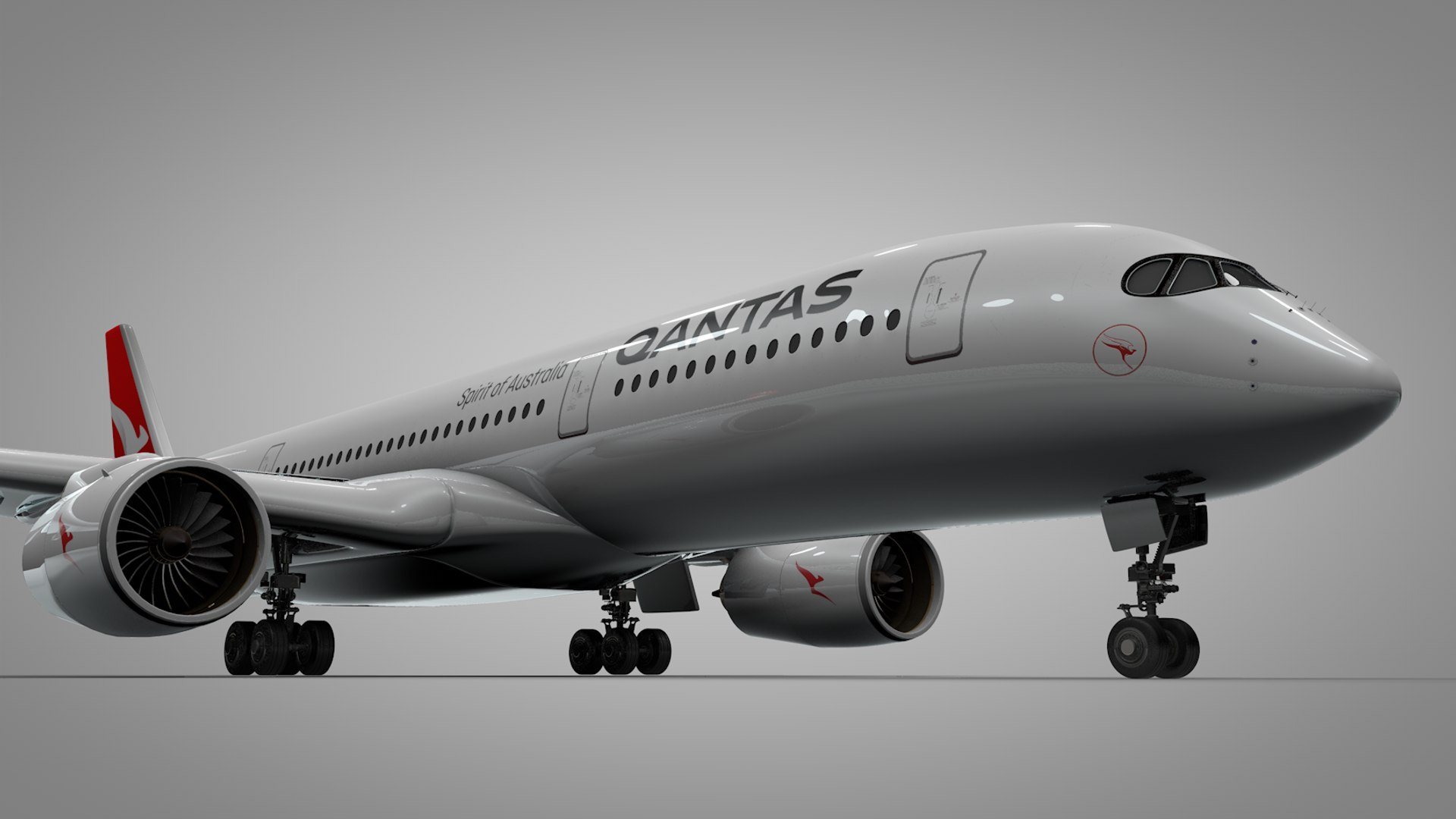 Airbus A350-900 Qantas Airways 3D Model - TurboSquid 1428603