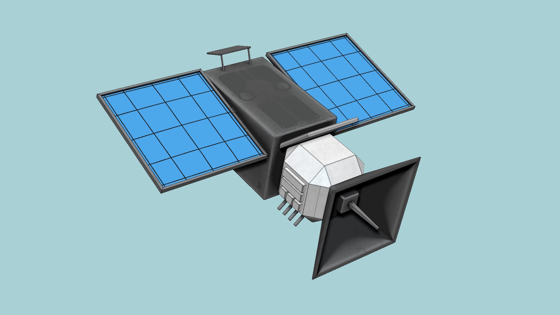 3D model Satellite E05 Steel Blue - SciFi Space Design - TurboSquid 1949128