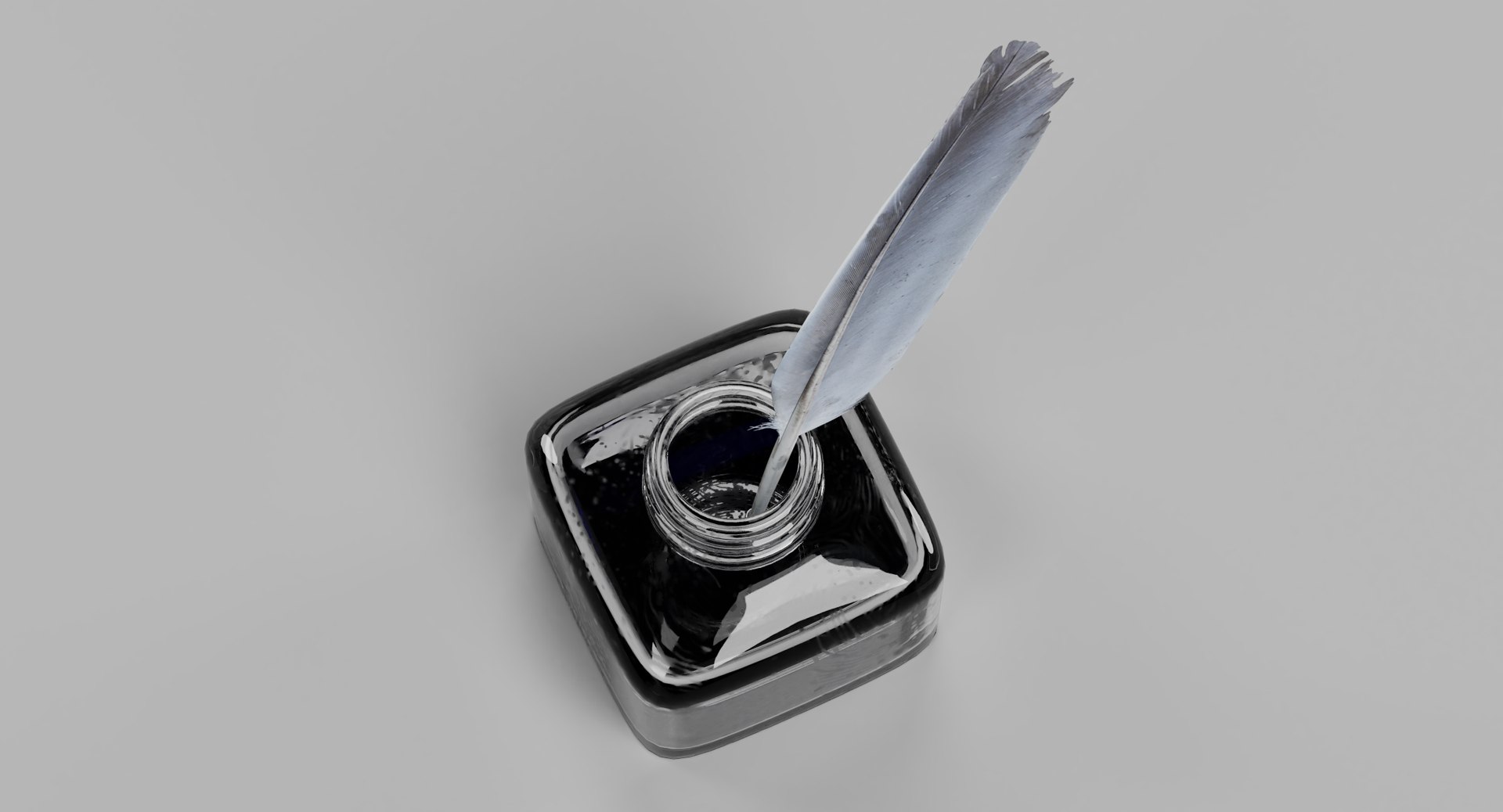3D Quill Inkpot - TurboSquid 1302087