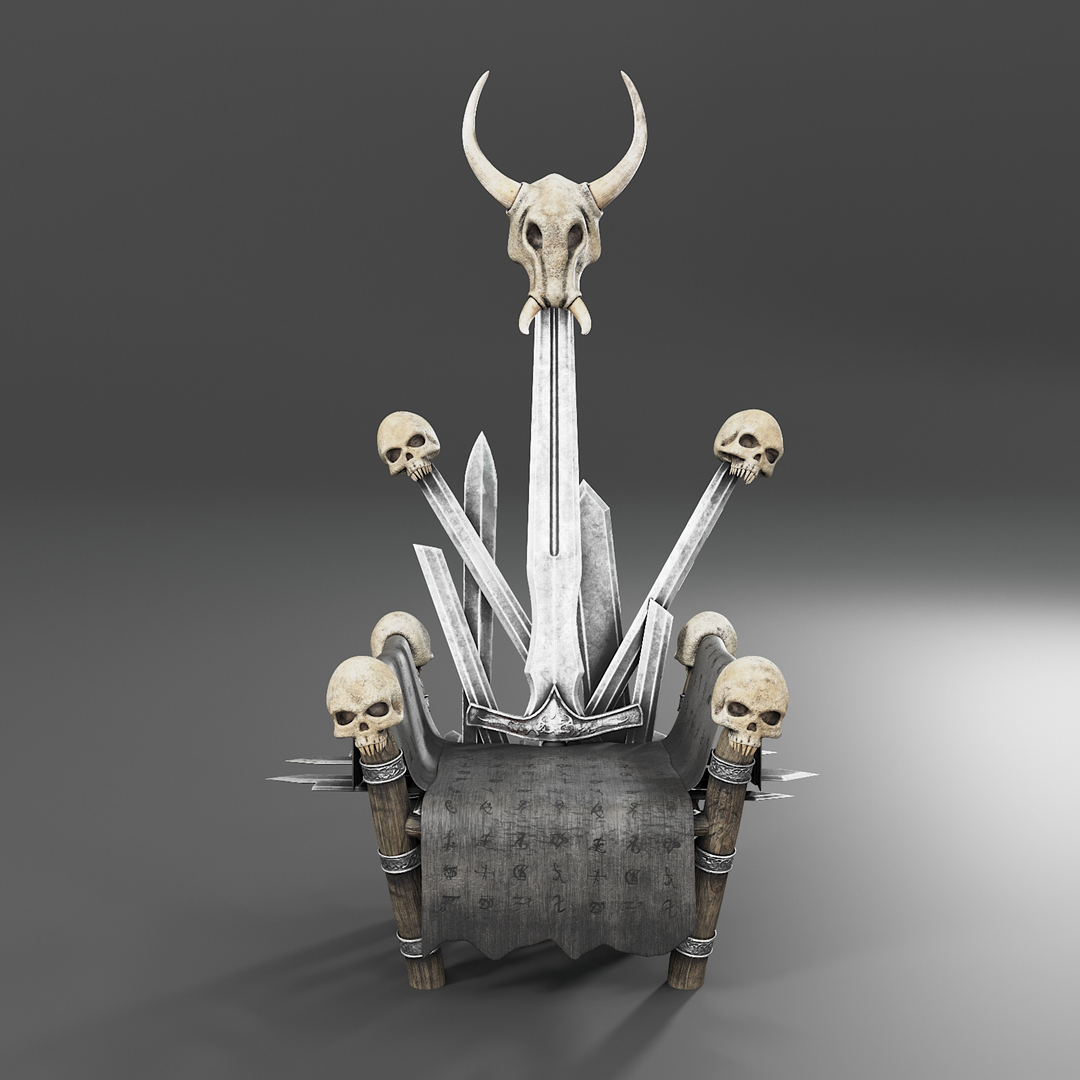 3D Model Throne Viking Leader Runes - TurboSquid 1468567