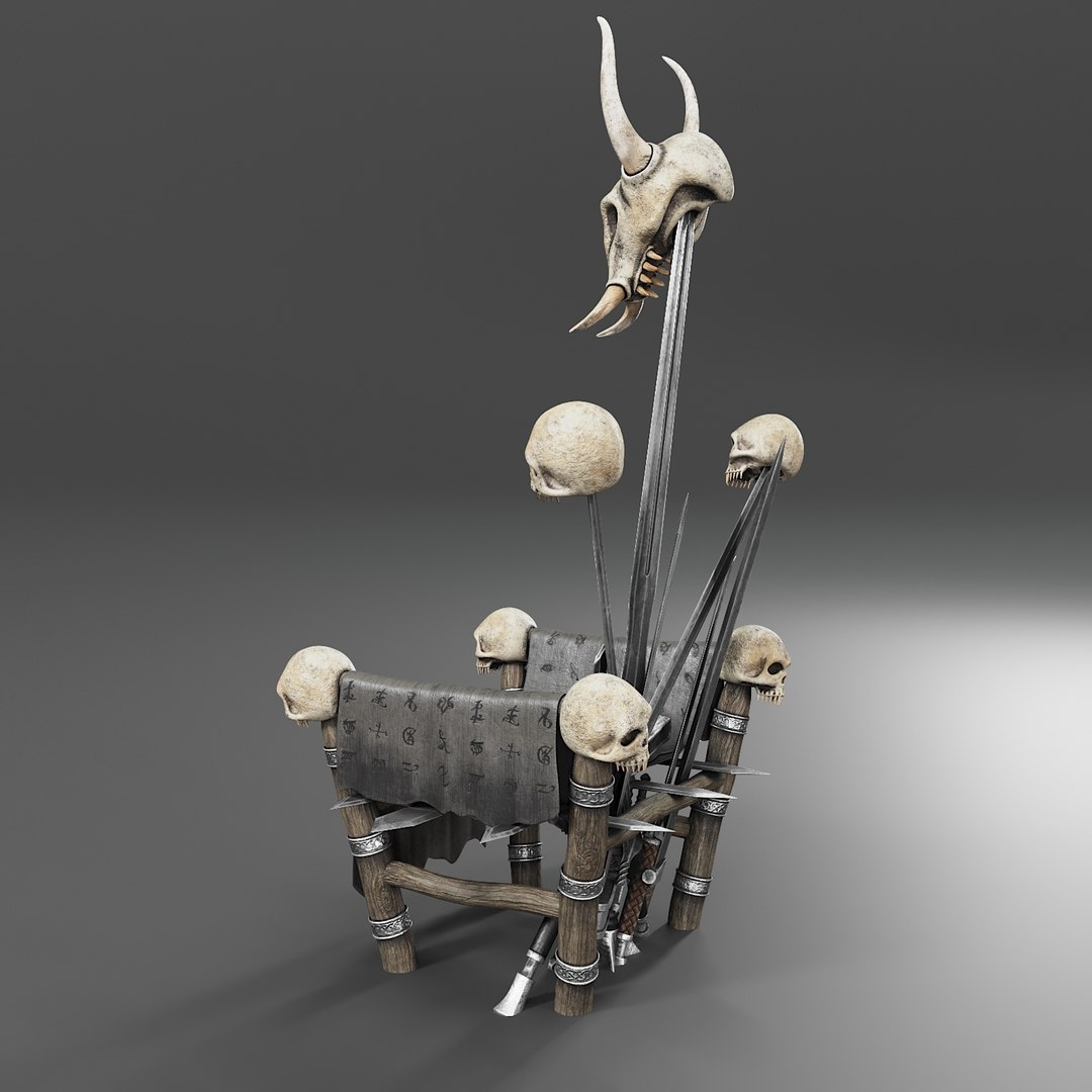3D Model Throne Viking Leader Runes - TurboSquid 1468567