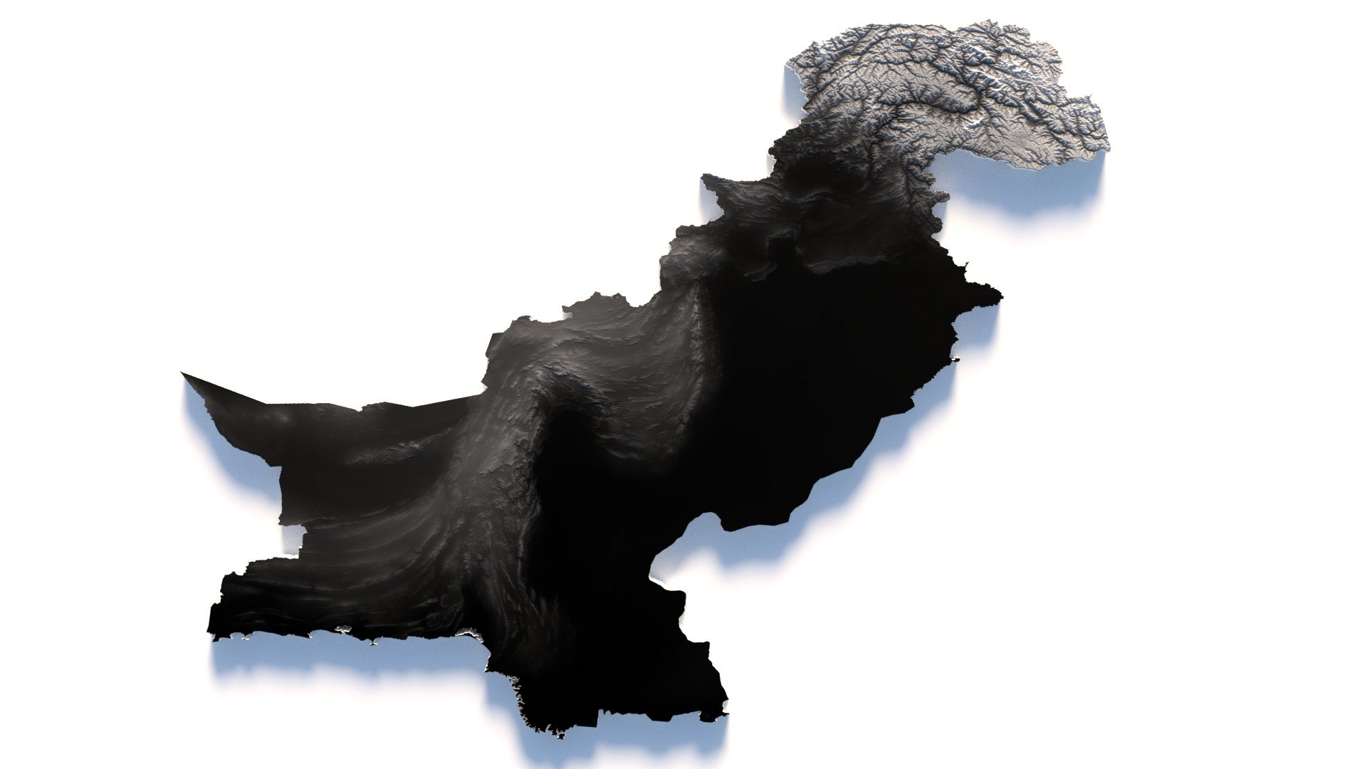 Pakistan Terrain Map 3D Model - TurboSquid 2336565