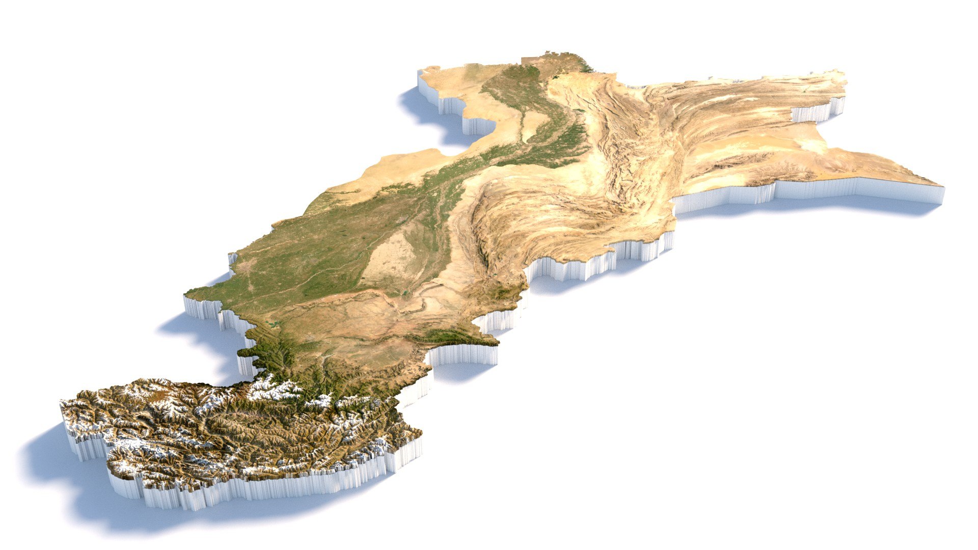 Pakistan Terrain Map 3D Model - TurboSquid 2336565