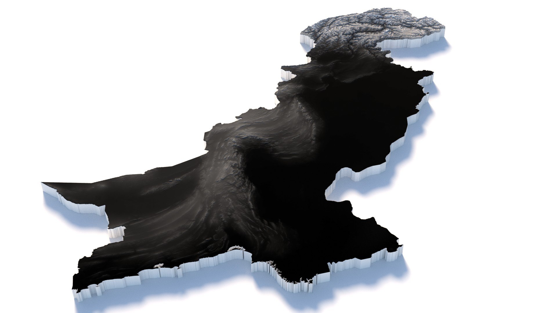 Pakistan Terrain Map 3D Model - TurboSquid 2336565