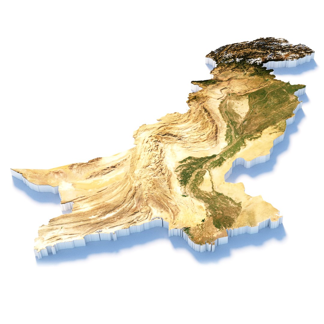 Pakistan Terrain Map 3D Model - TurboSquid 2336565