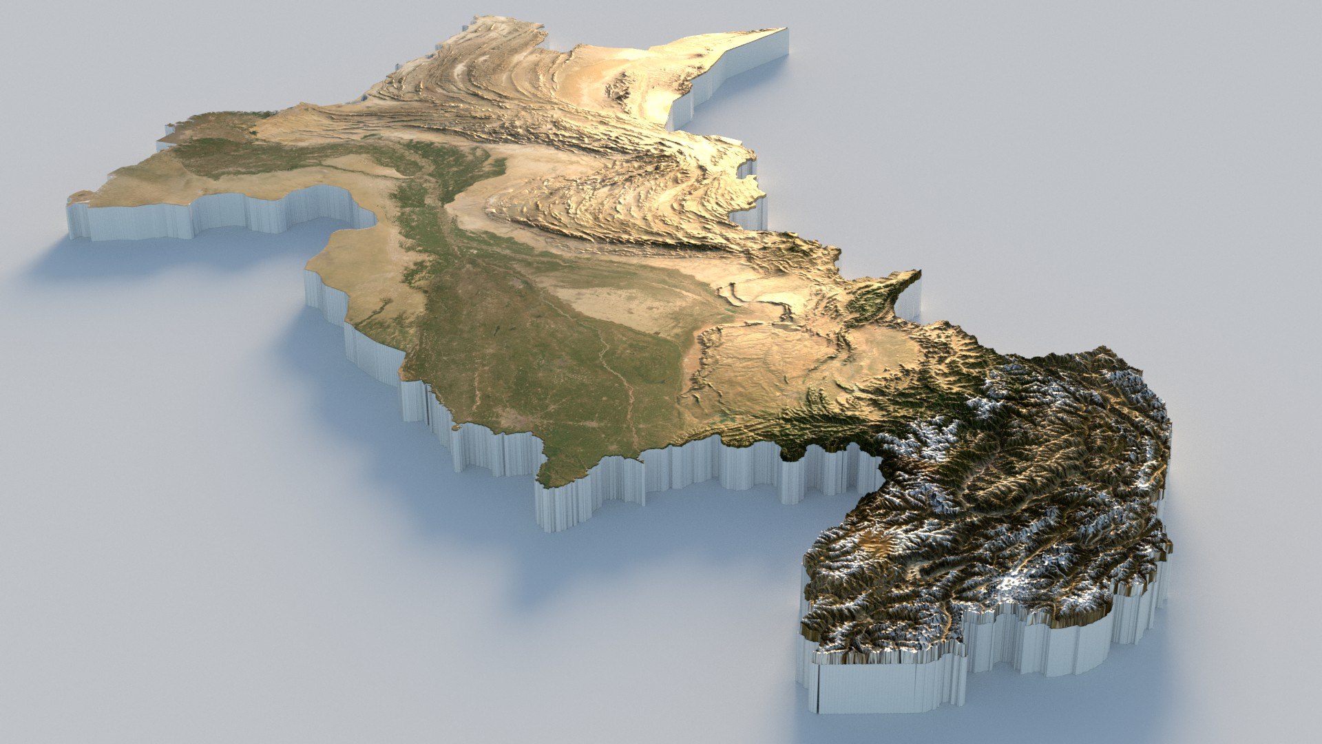 Pakistan Terrain Map 3D Model - TurboSquid 2336565