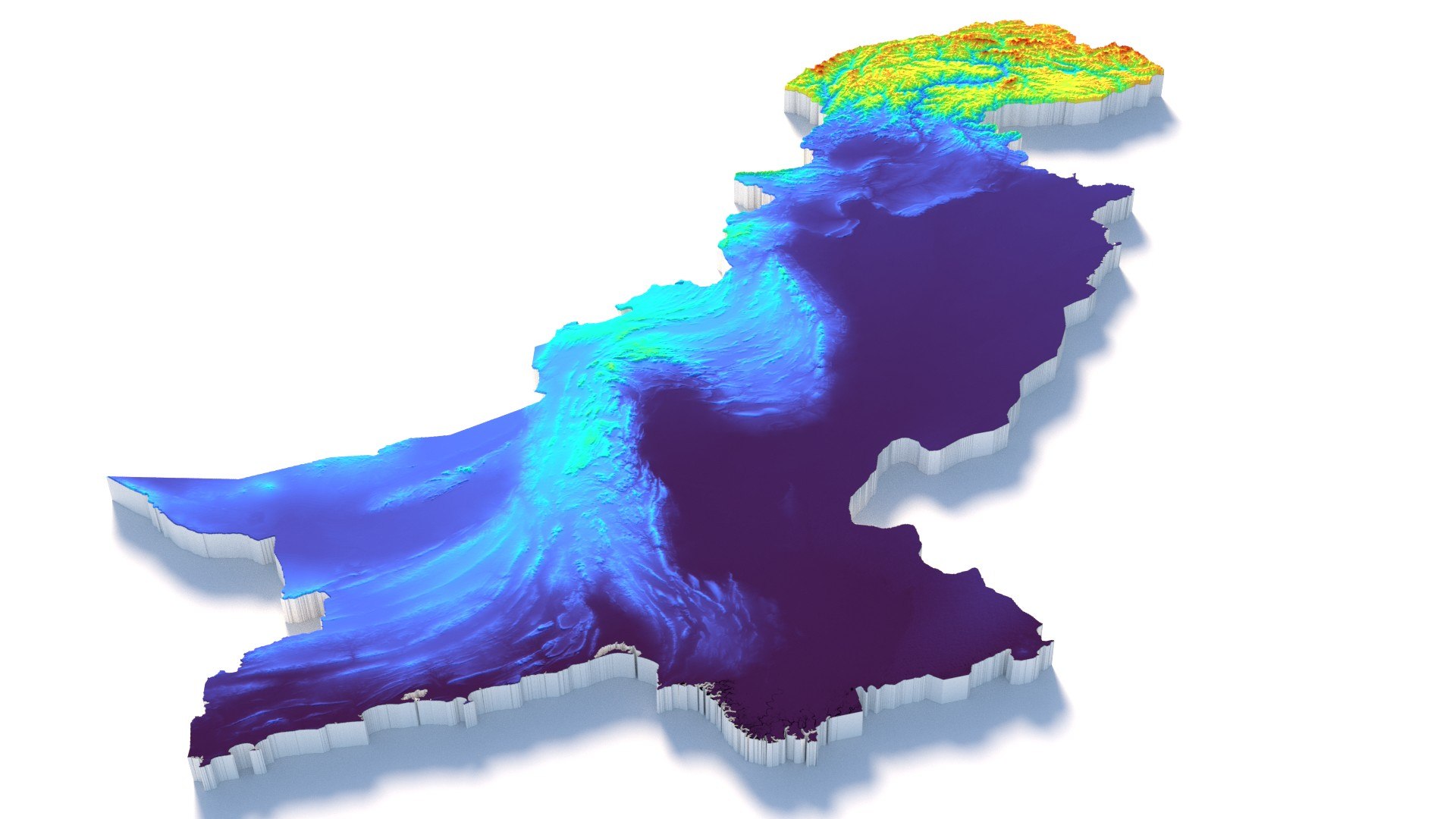 Pakistan Terrain Map 3D Model - TurboSquid 2336565