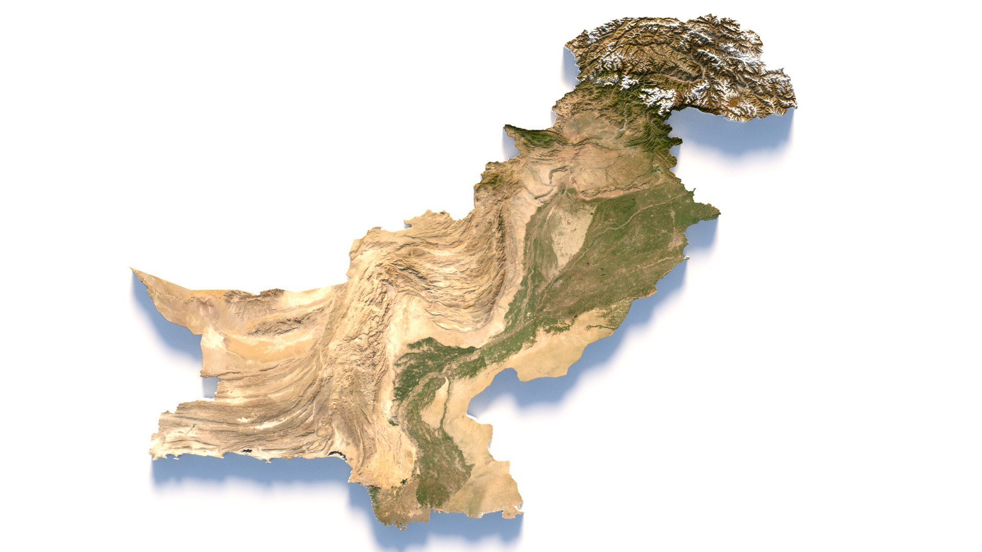 Pakistan Terrain Map 3D Model - TurboSquid 2336565