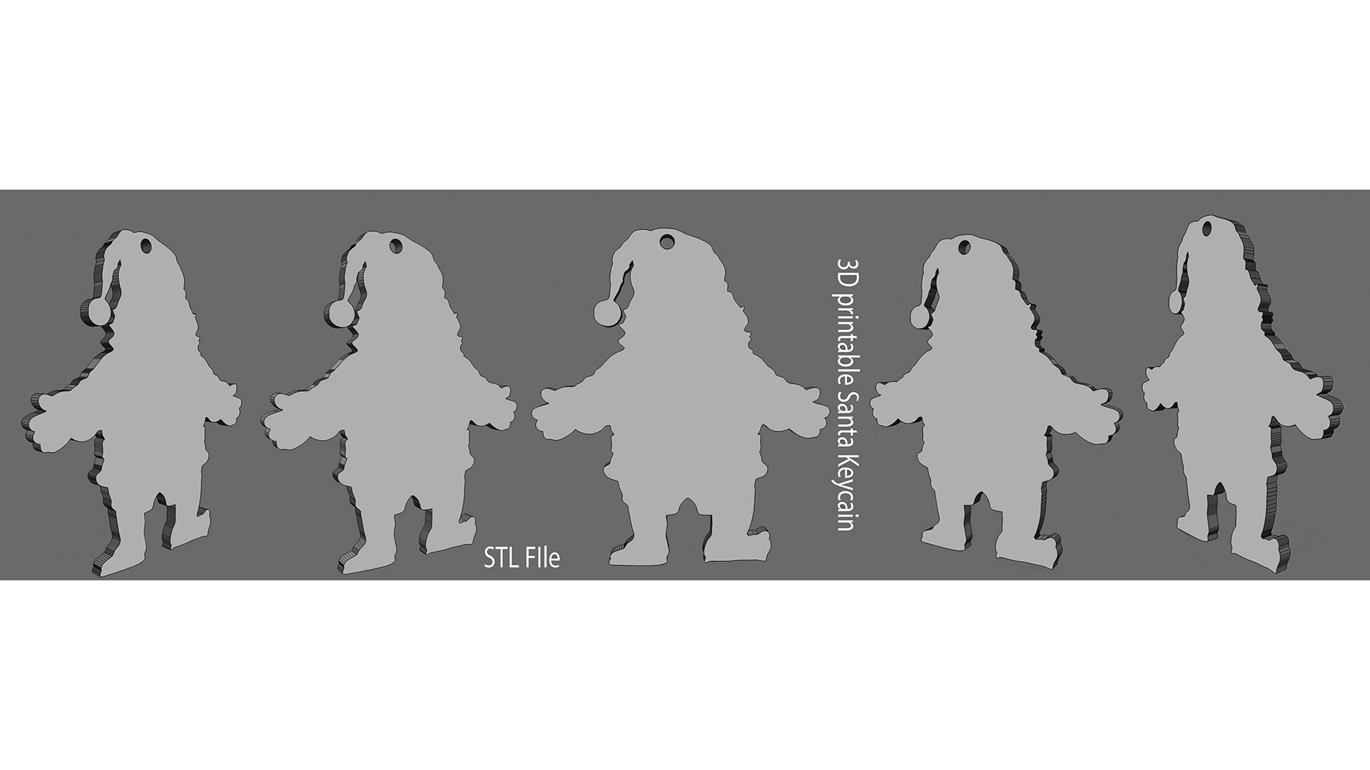 3D Santa Christmas Keychain STL Printable And Decorate 3D Print Model ...