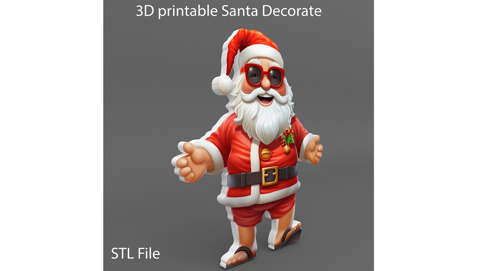 3D Santa Christmas Keychain STL Printable And Decorate 3D Print Model ...