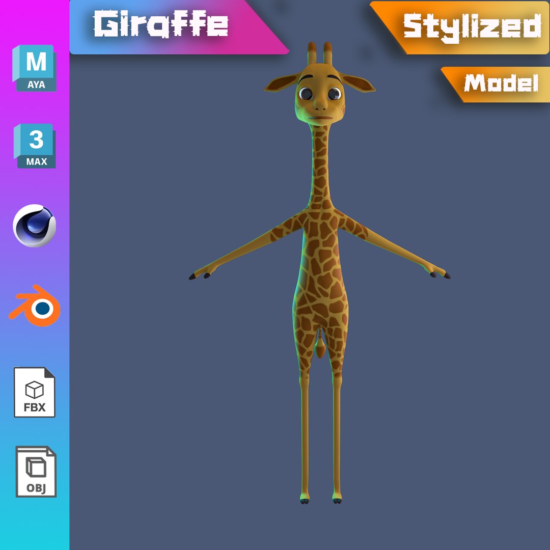 Stylized Giraffe NoRig 3D model - TurboSquid 2012661