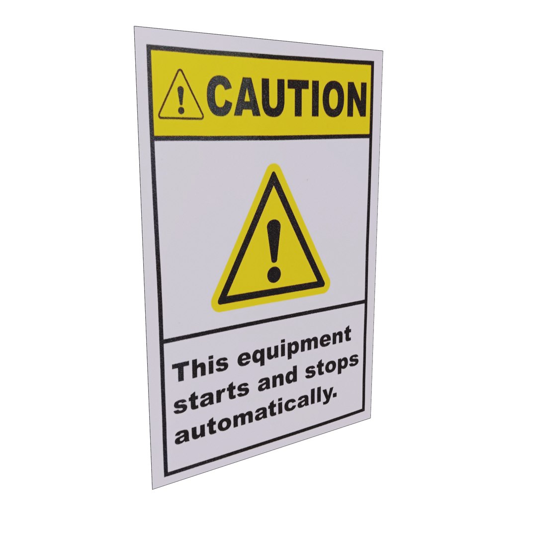 3D Caution Sign Low Ploly - TurboSquid 2417683