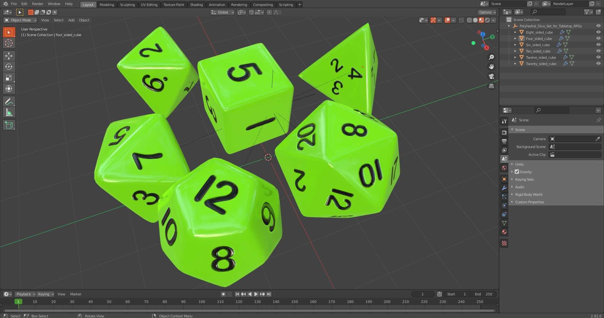 Polyhedral Dice Set For Tabletop RPGs 3D Model - TurboSquid 2234191