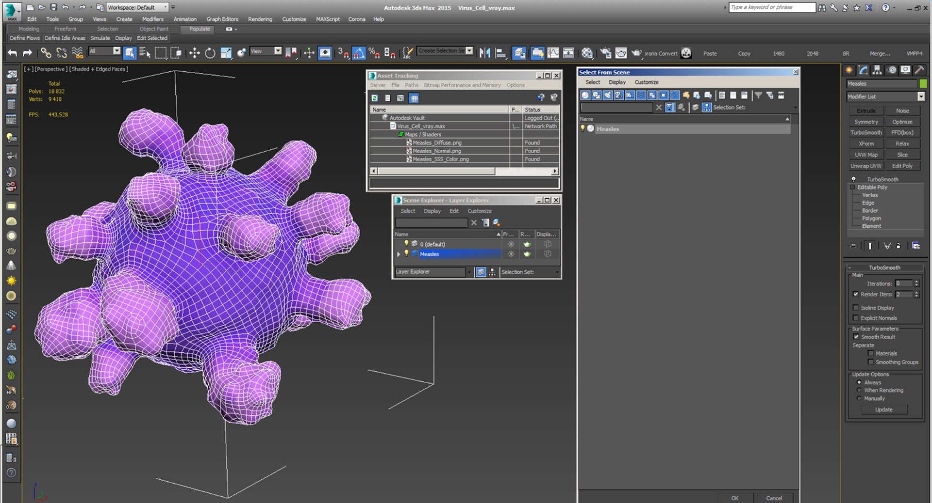 3D model virus cell microscopic - TurboSquid 1350194