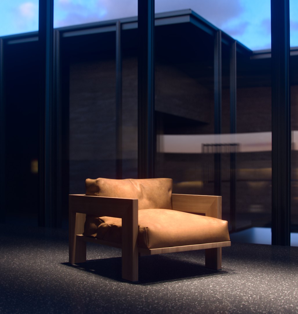 minotti alison arm chair 3d model