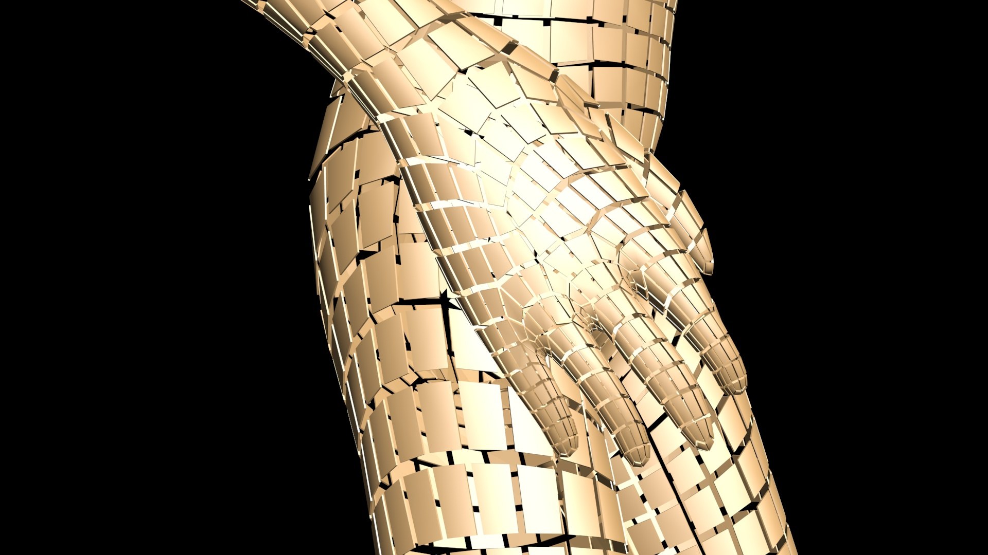 Golden Plate Dancer Futuristic Polygon Man 3D - TurboSquid 2432992