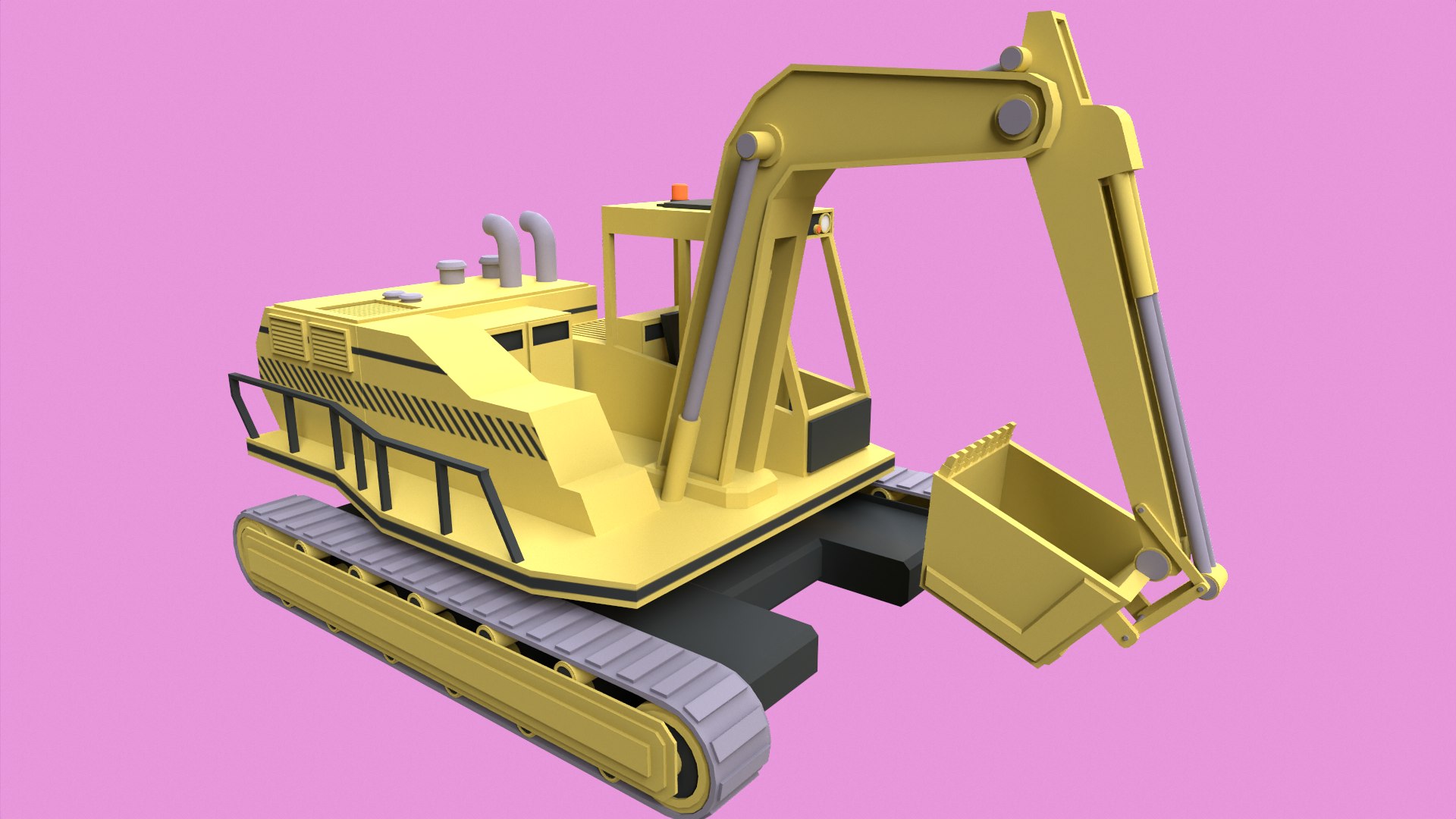 3D Lowpoly Excavator Model - TurboSquid 2047257
