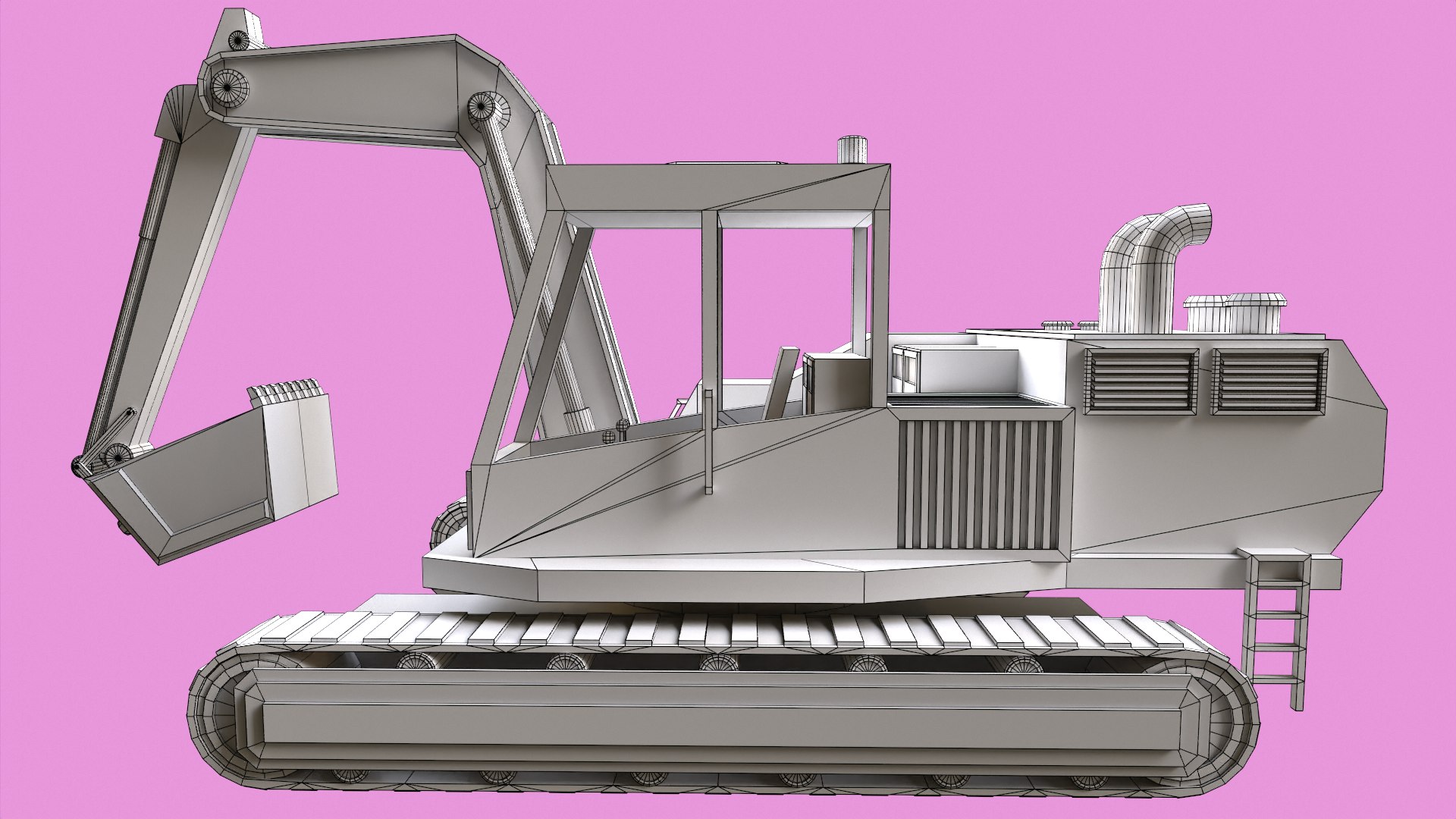 3D Lowpoly Excavator Model - TurboSquid 2047257