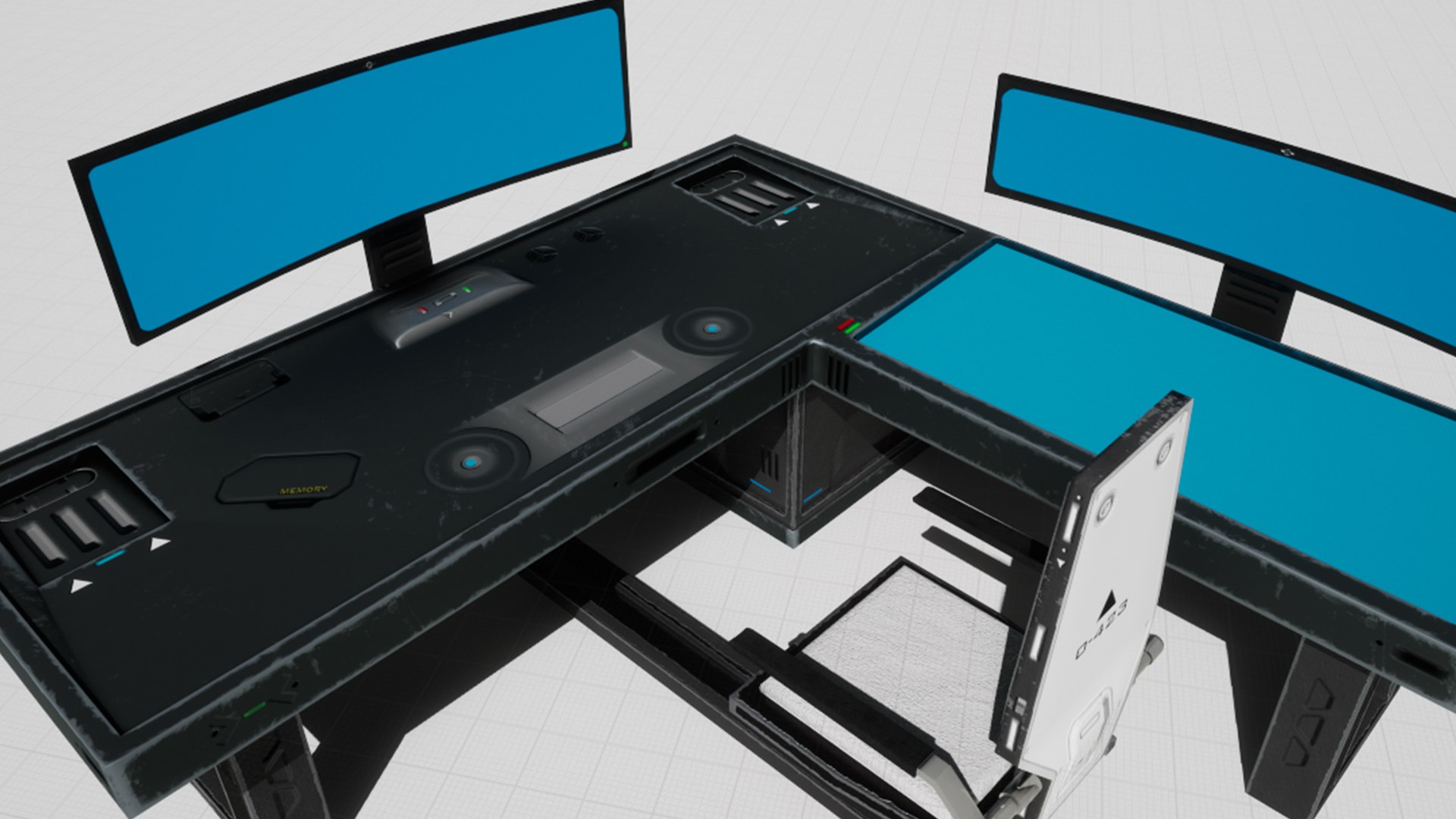 3D SCI FI WorkStation Model - TurboSquid 2368022