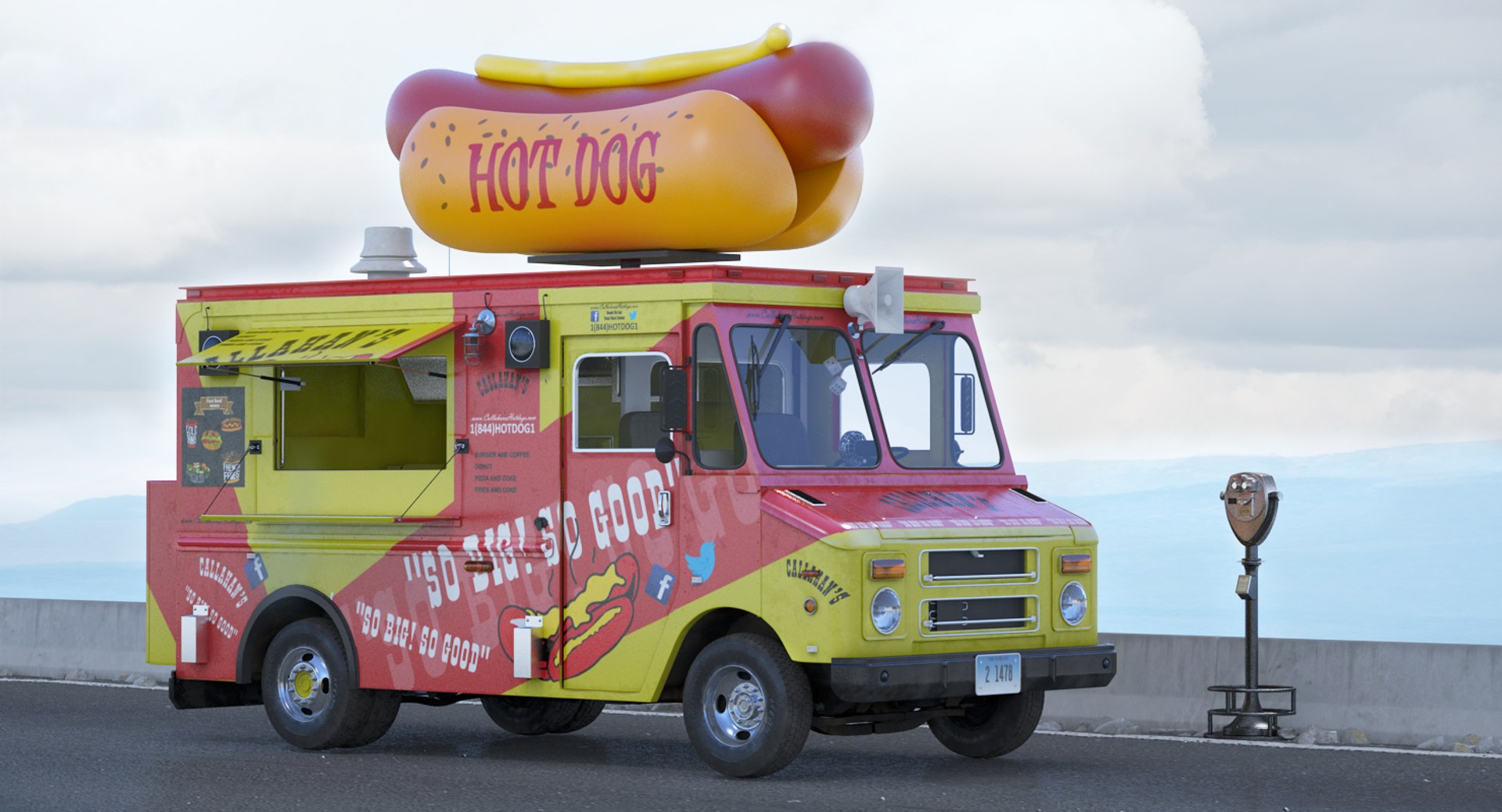 Hot Dog Truck Rigged 3D Model - TurboSquid 1266106