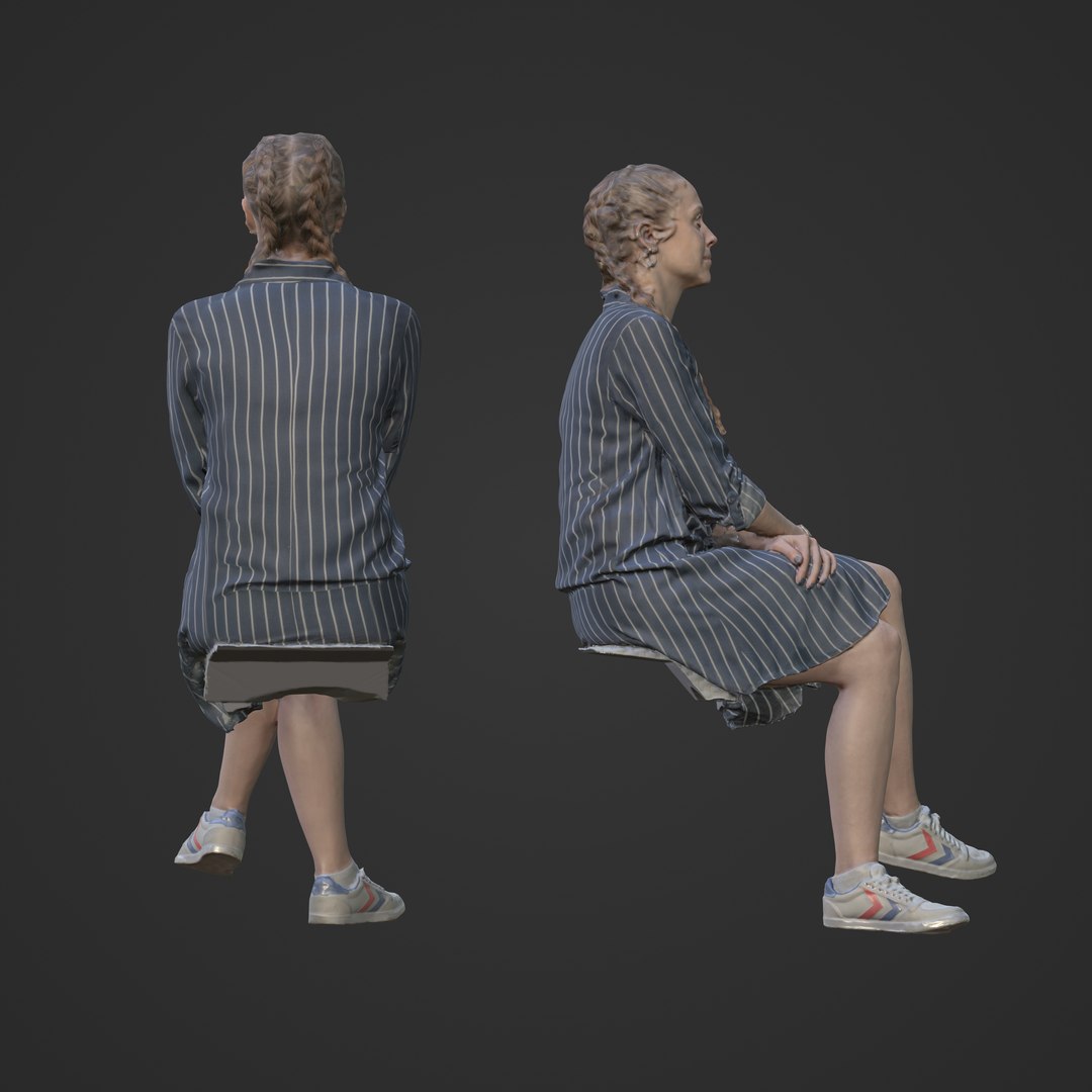 Young Woman Sitting And Watching - Photo Scan 3D Model - TurboSquid 2058153