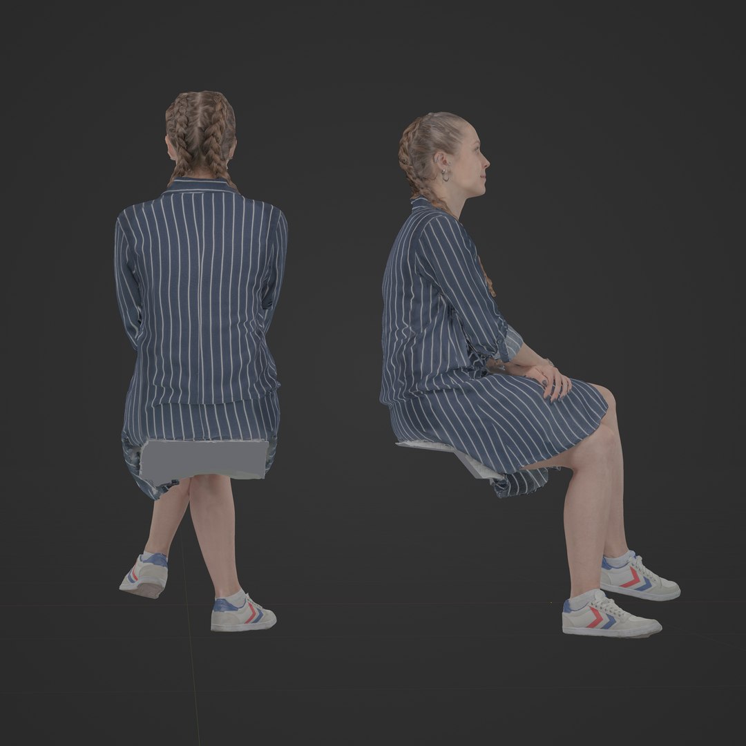 Young Woman Sitting And Watching - Photo Scan 3D Model - TurboSquid 2058153