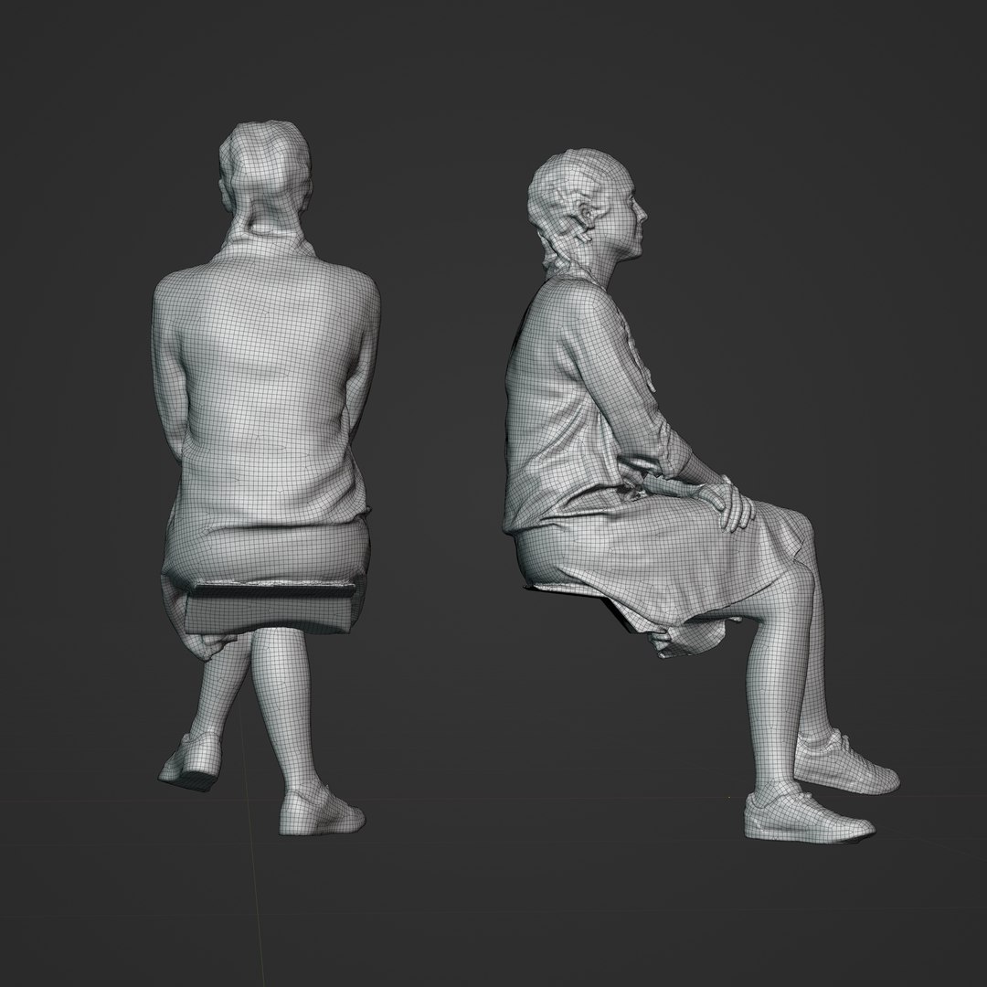 Young Woman Sitting And Watching - Photo Scan 3D Model - TurboSquid 2058153