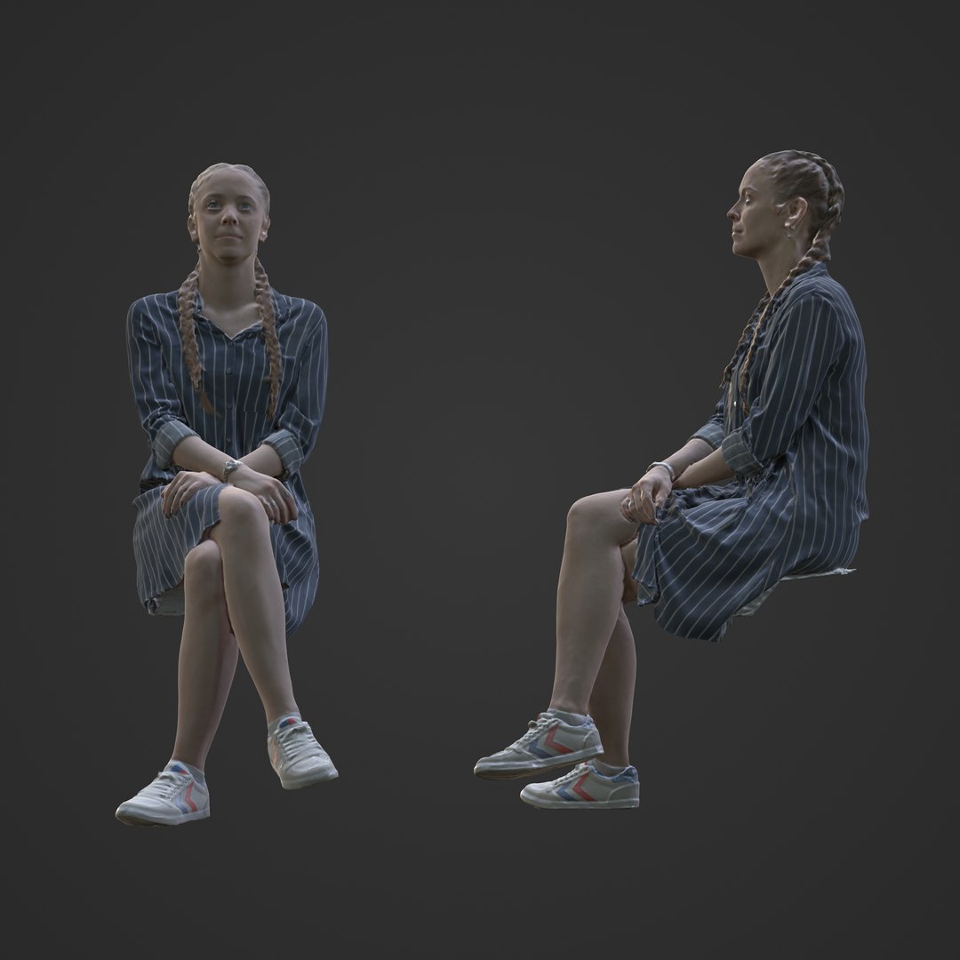 Young Woman Sitting And Watching - Photo Scan 3D Model - TurboSquid 2058153