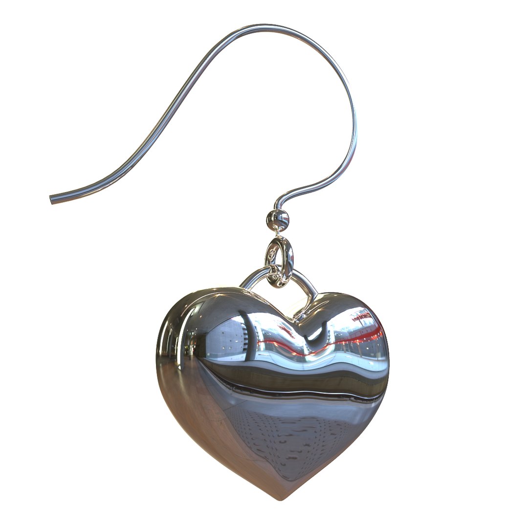 3d Earring Heart Model