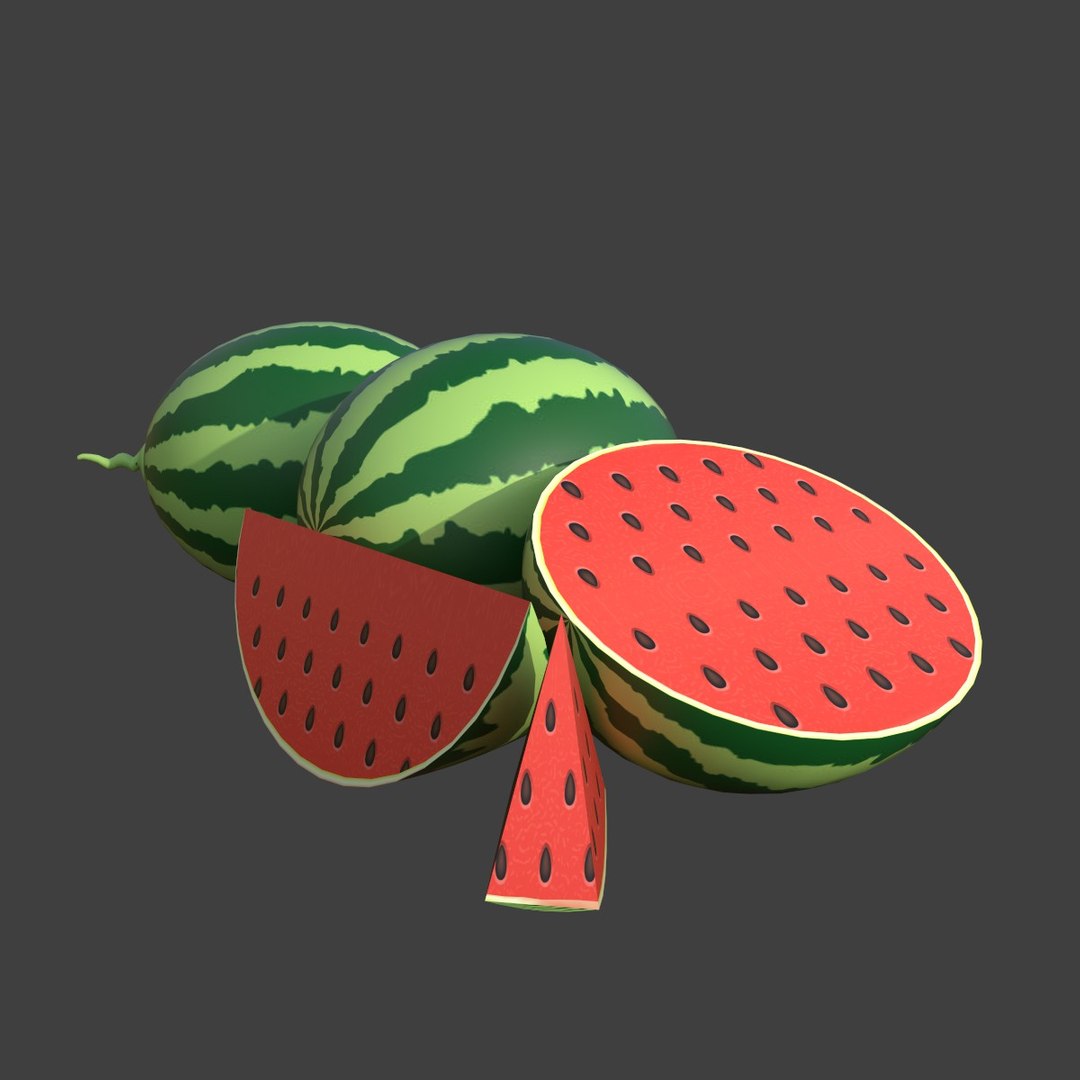 3D model Cartoon Watermelon Set 3D - TurboSquid 2163279