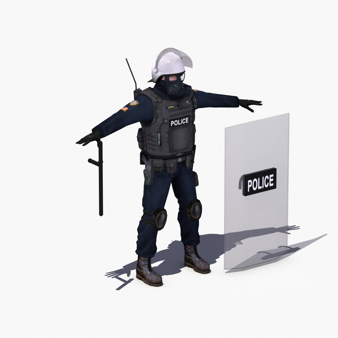 3d Swat T-pose Model