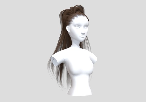 modelo 3d Pigtail Stylized Hairstyle - TurboSquid 1938125