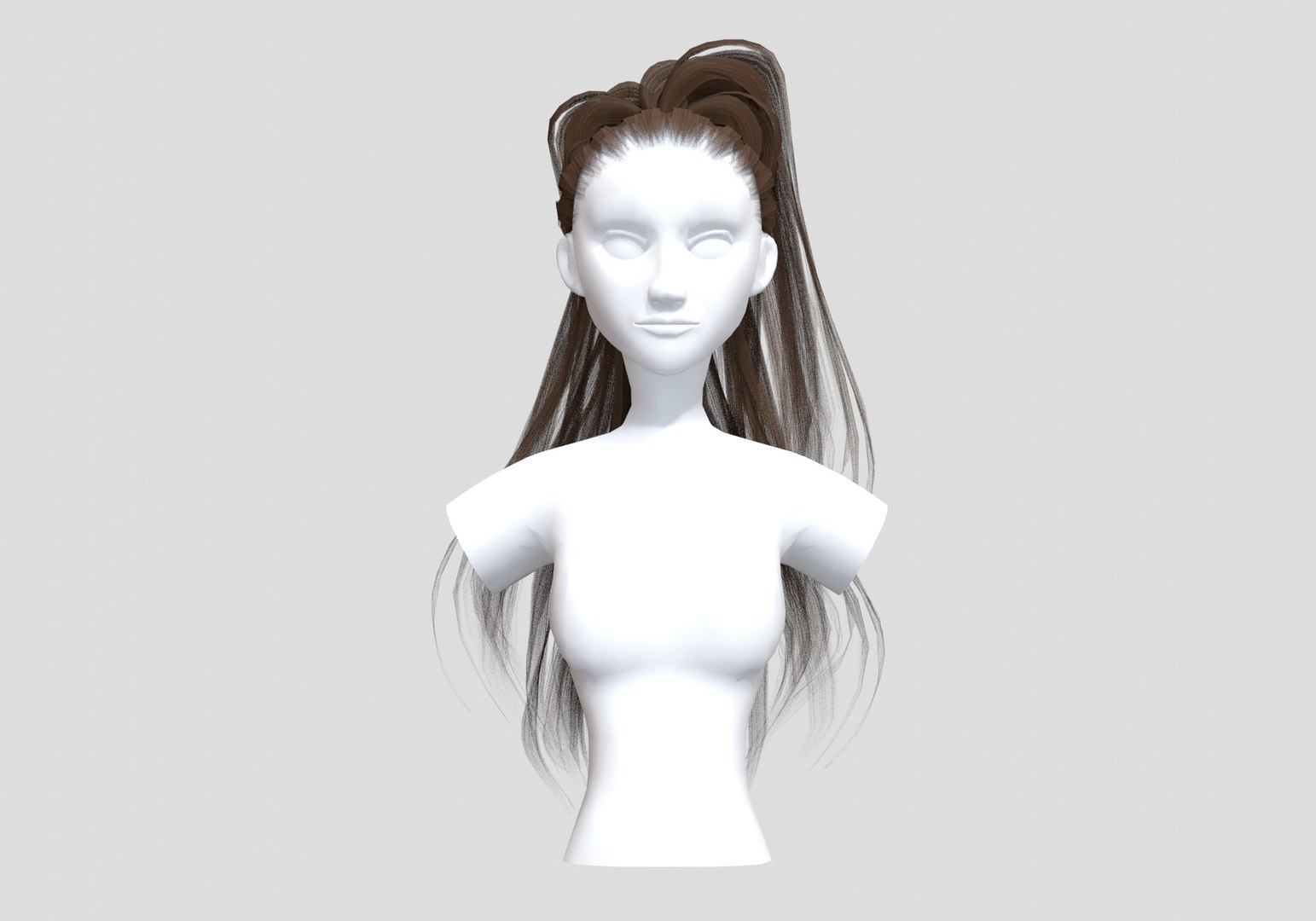 3D Pigtail Stylized Hairstyle model - TurboSquid 1938125