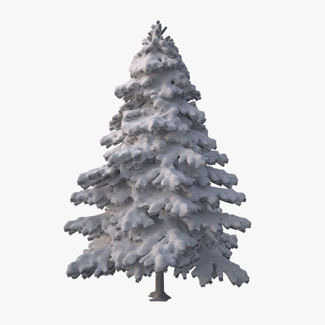 3d Model Snowy Spruce Tree V1