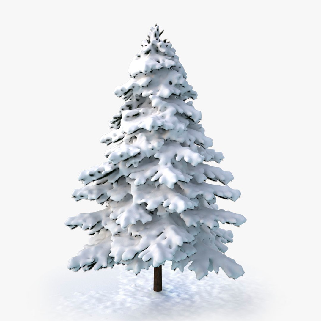 3d Model Snowy Spruce Tree V1