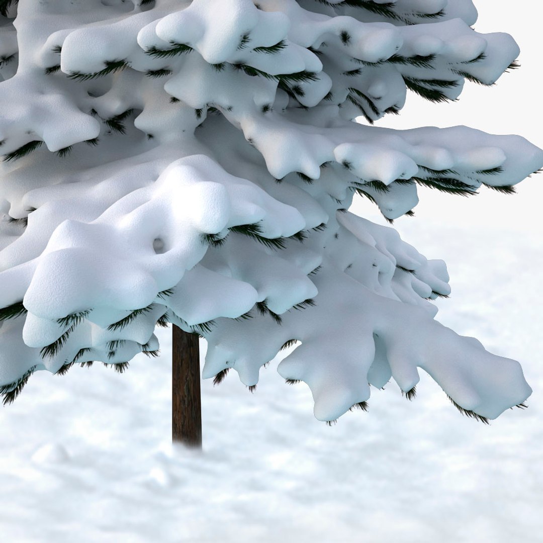 3d Model Snowy Spruce Tree V1