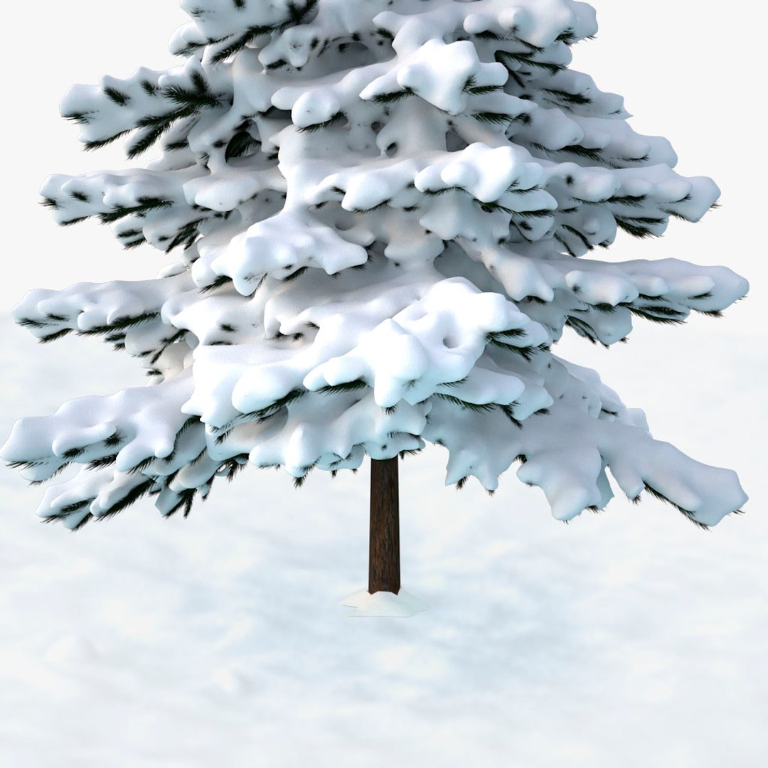 3d Model Snowy Spruce Tree V1