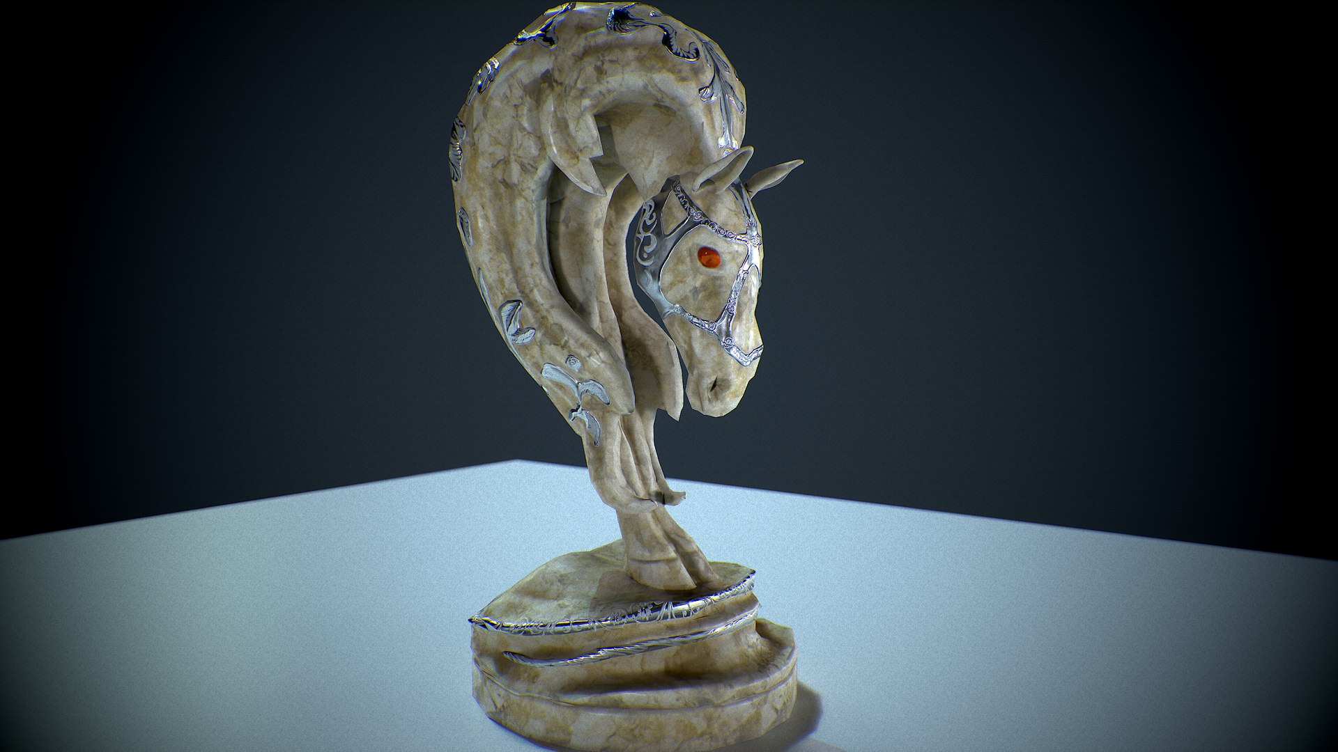 Black and White Horse Knights for Chess low poly 3D model - TurboSquid ...