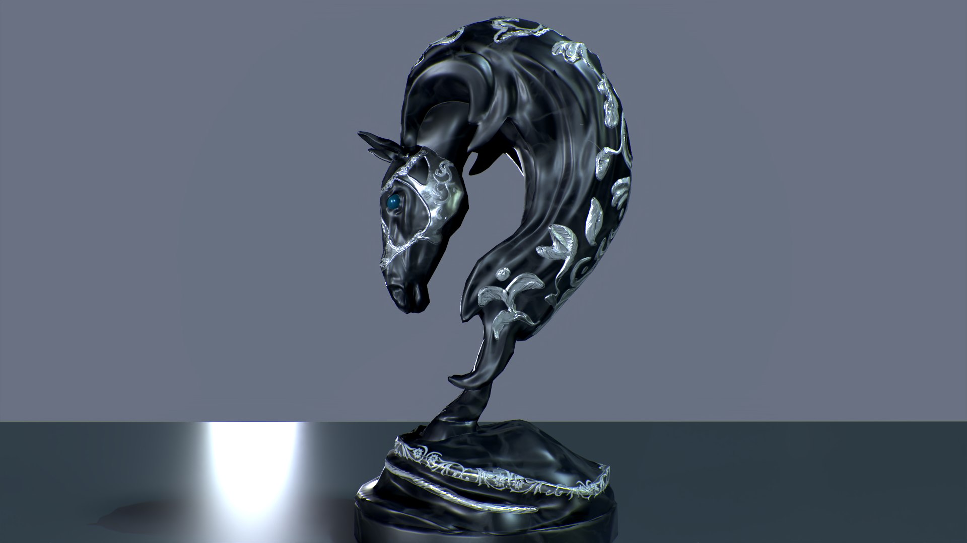 Black and White Horse Knights for Chess low poly 3D model - TurboSquid ...