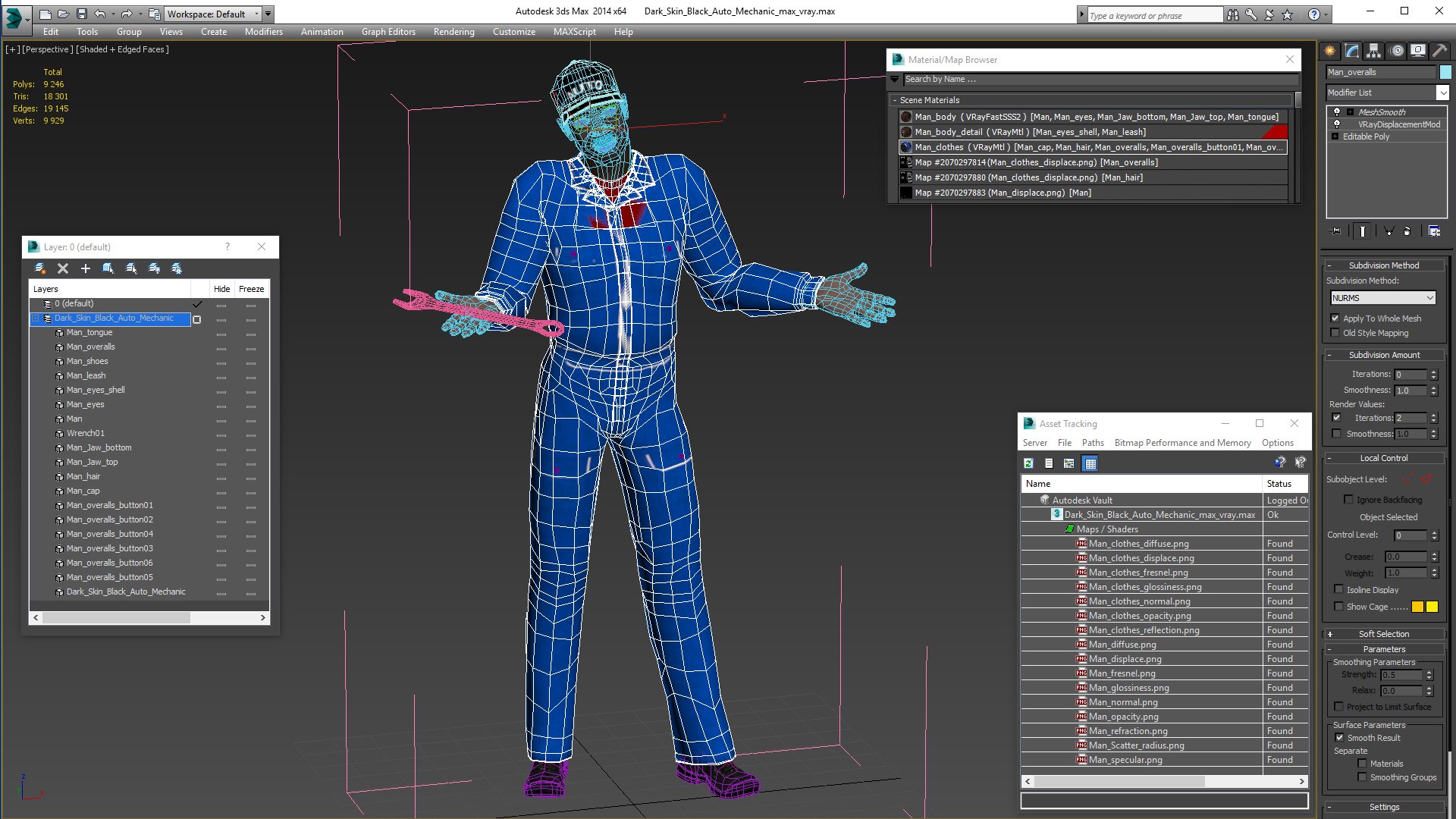 3D Dark Skin Black Auto Mechanic - TurboSquid 1752810