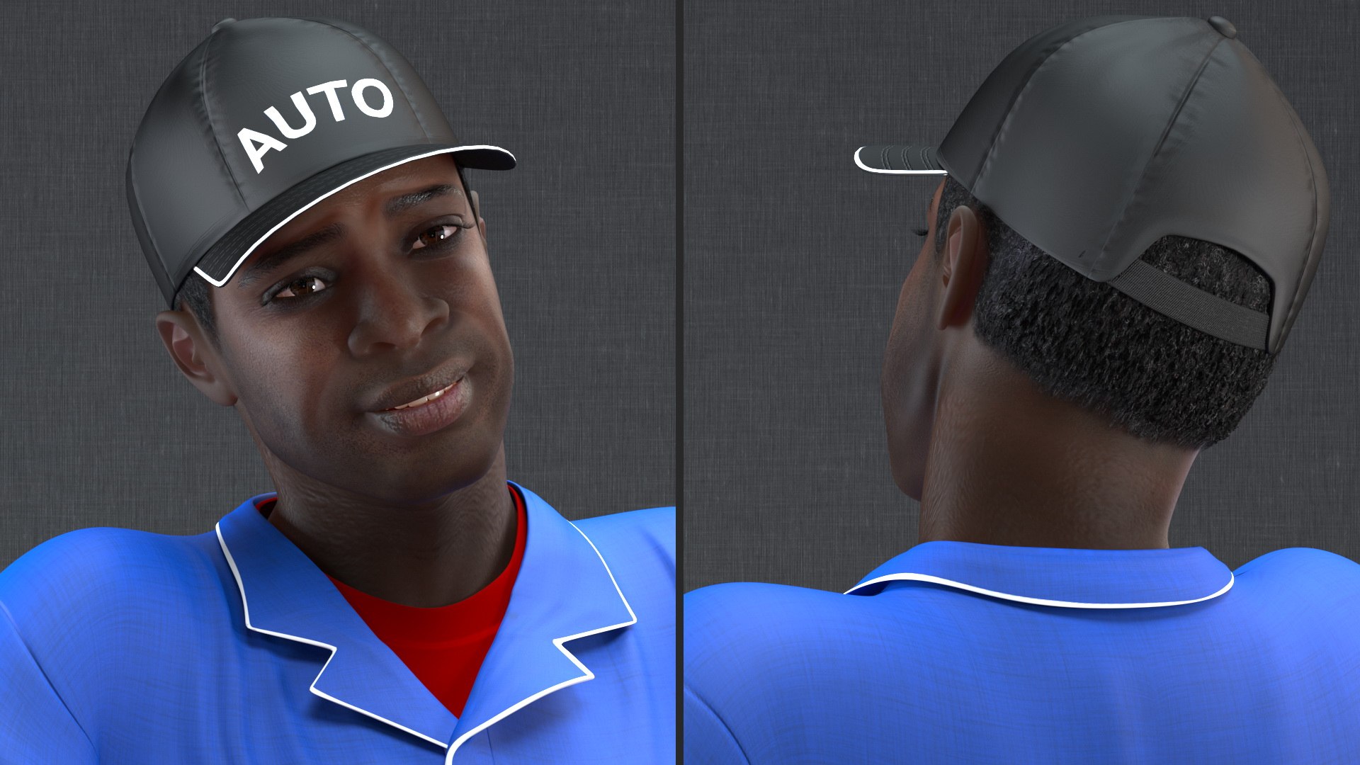 3D Dark Skin Black Auto Mechanic - TurboSquid 1752810