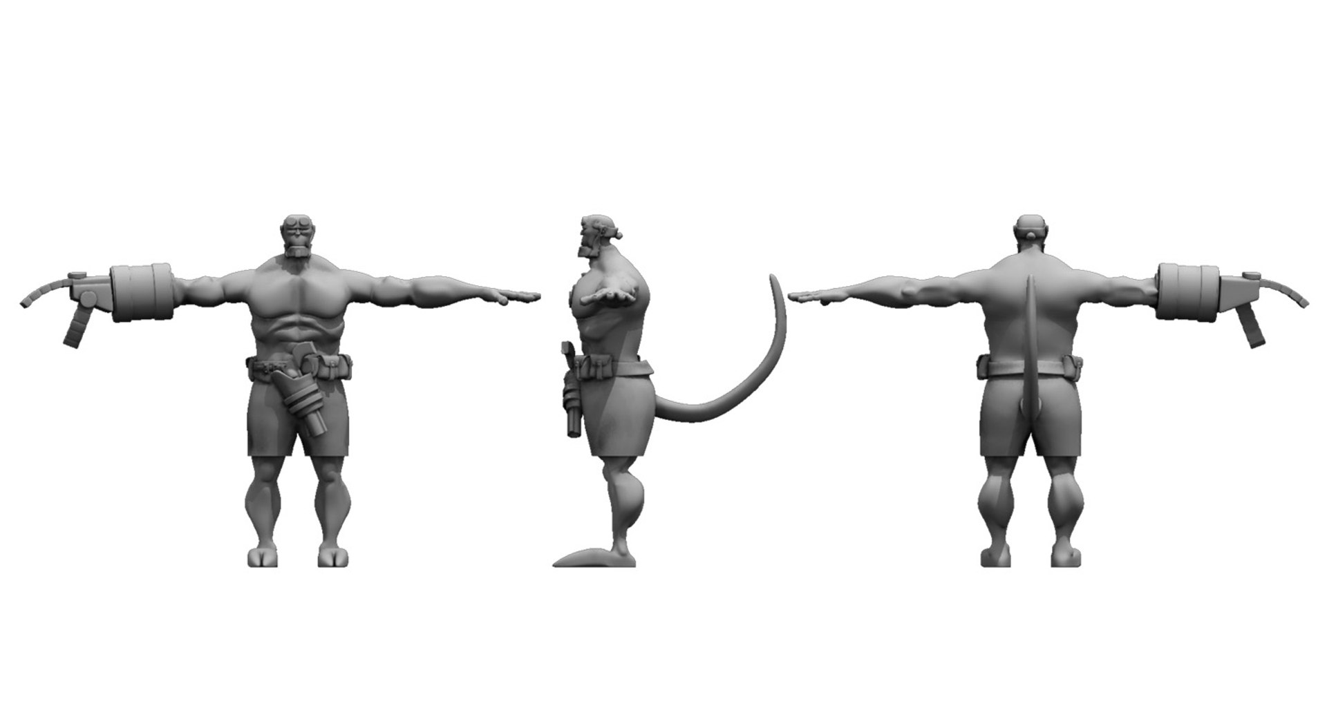 3D Hellboy Cartoon - TurboSquid 1531285