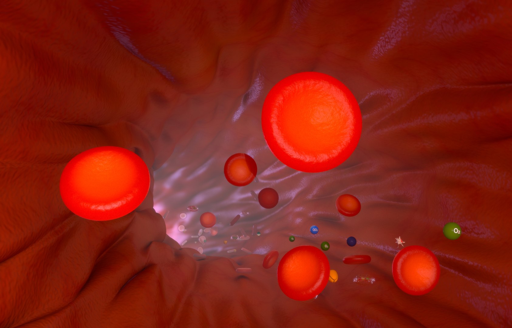 3D Blood Vessels With Blood Elements - TurboSquid 2187546
