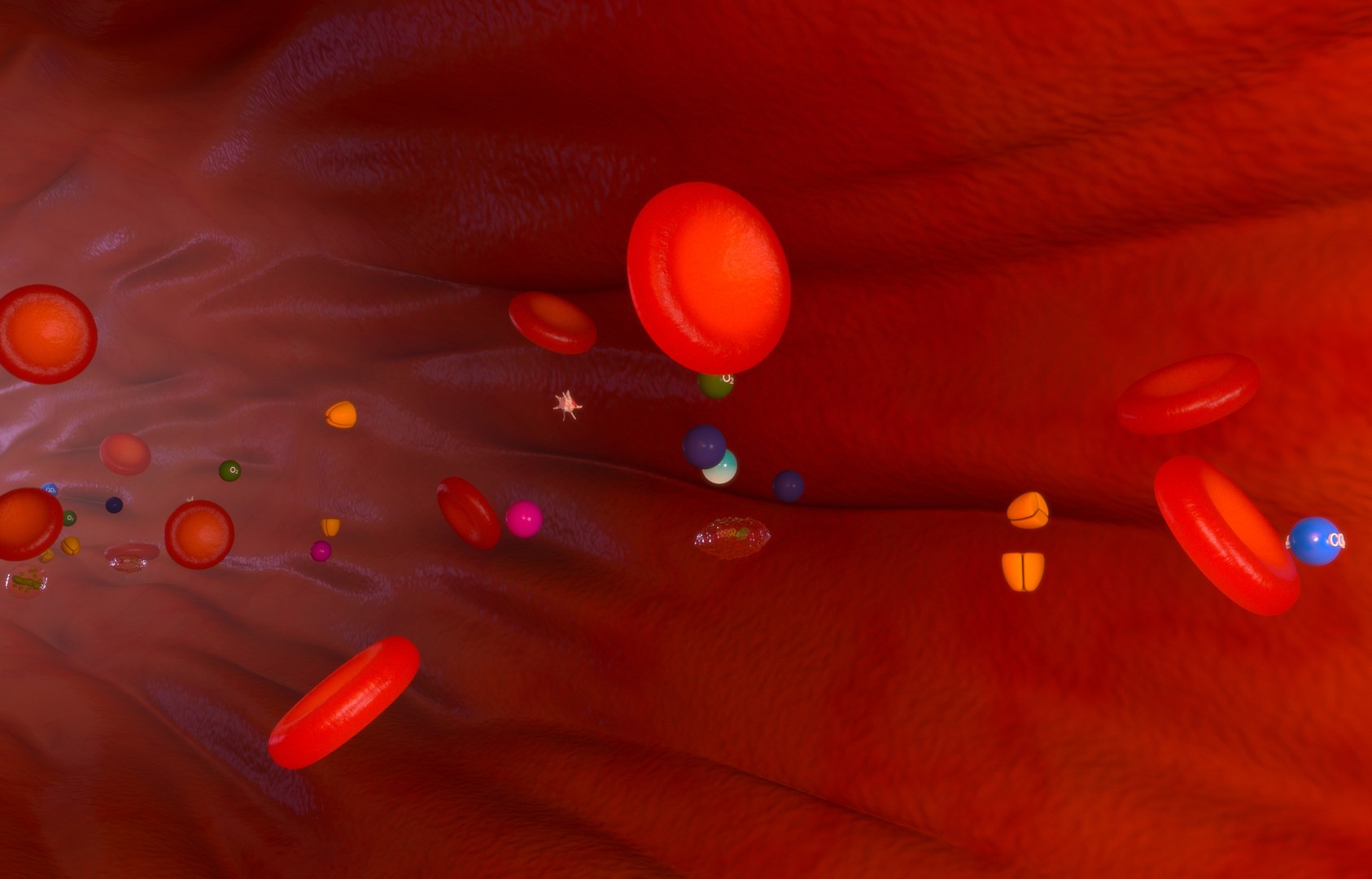 3D Blood Vessels With Blood Elements - TurboSquid 2187546