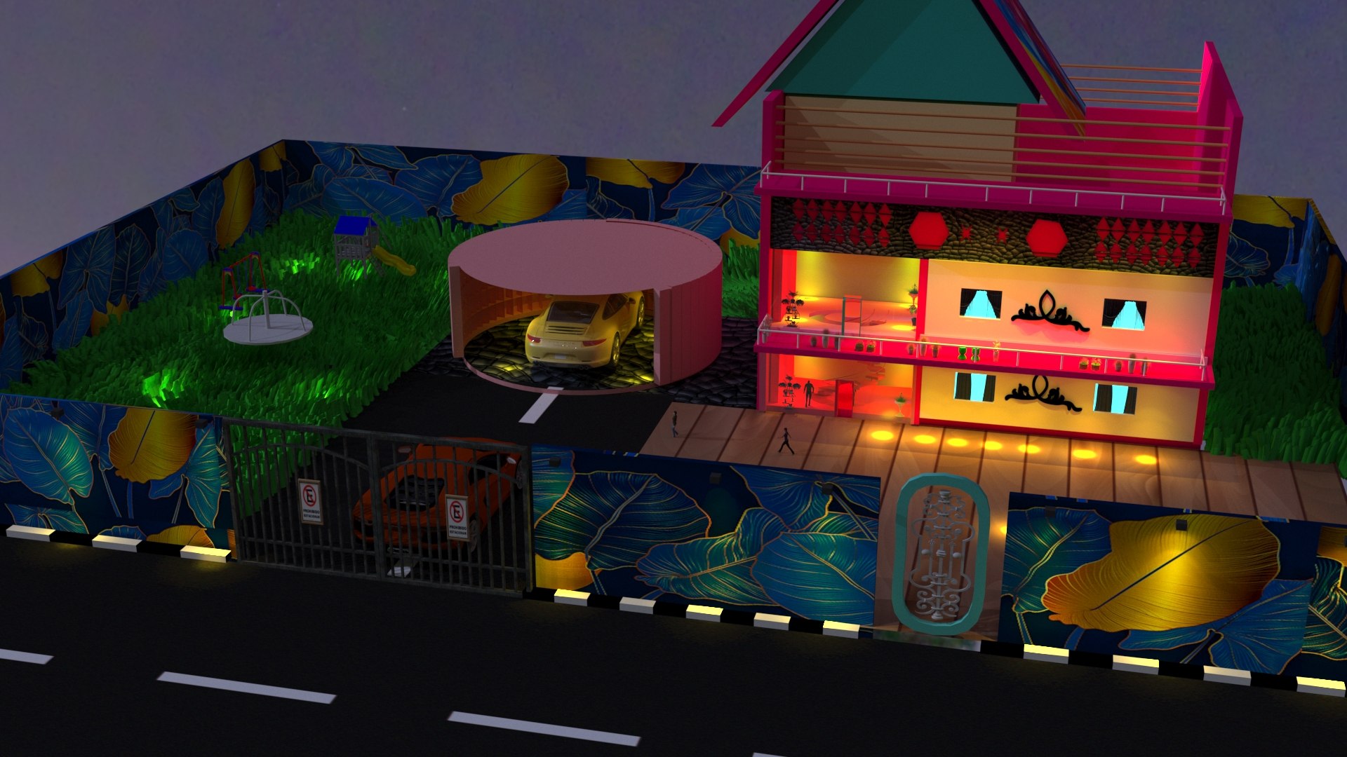 Exterior Night Scene 3D - TurboSquid 2130382