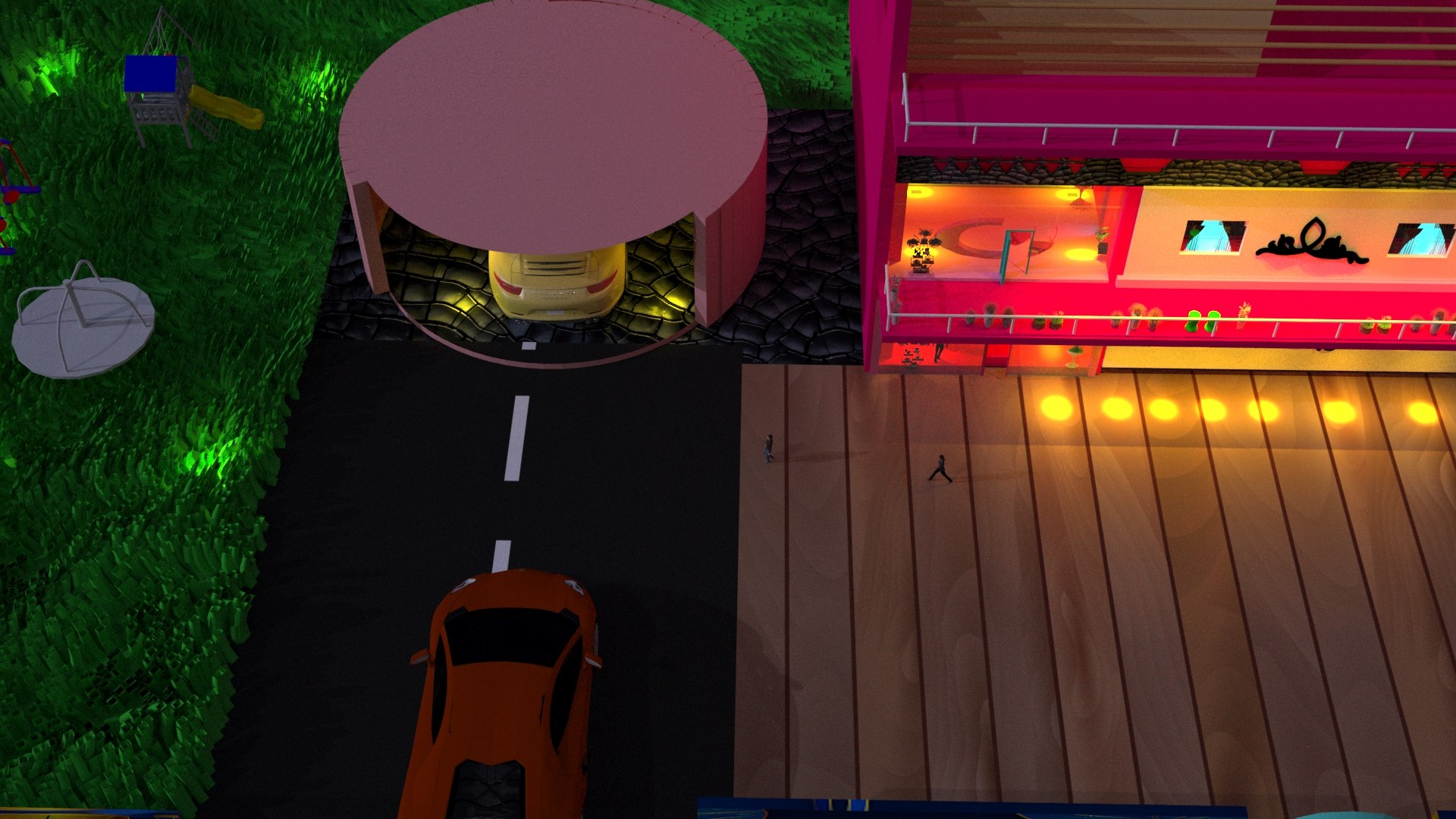Exterior Night Scene 3D - TurboSquid 2130382