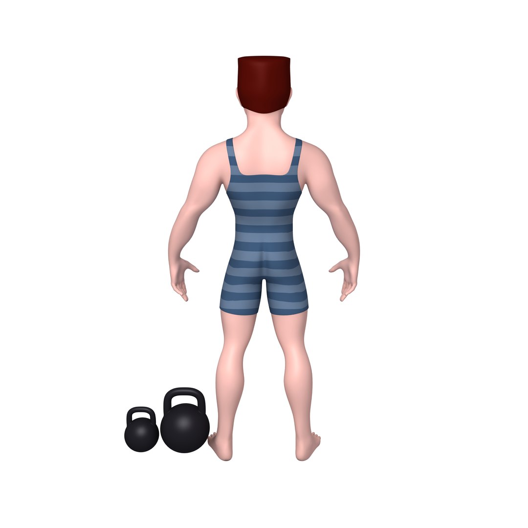 Cartoon Bodybuilder 3D Model - TurboSquid 1702899